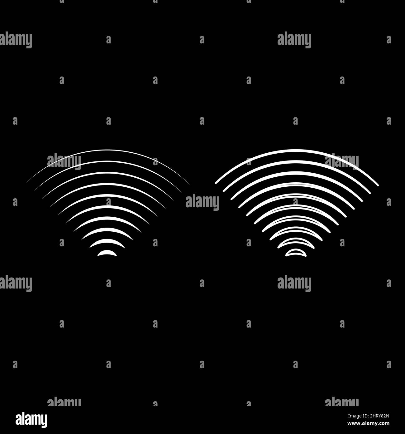 Funkwellen-Wireless-Set-Symbol weiße Farbe Vektor Illustration Bild ...