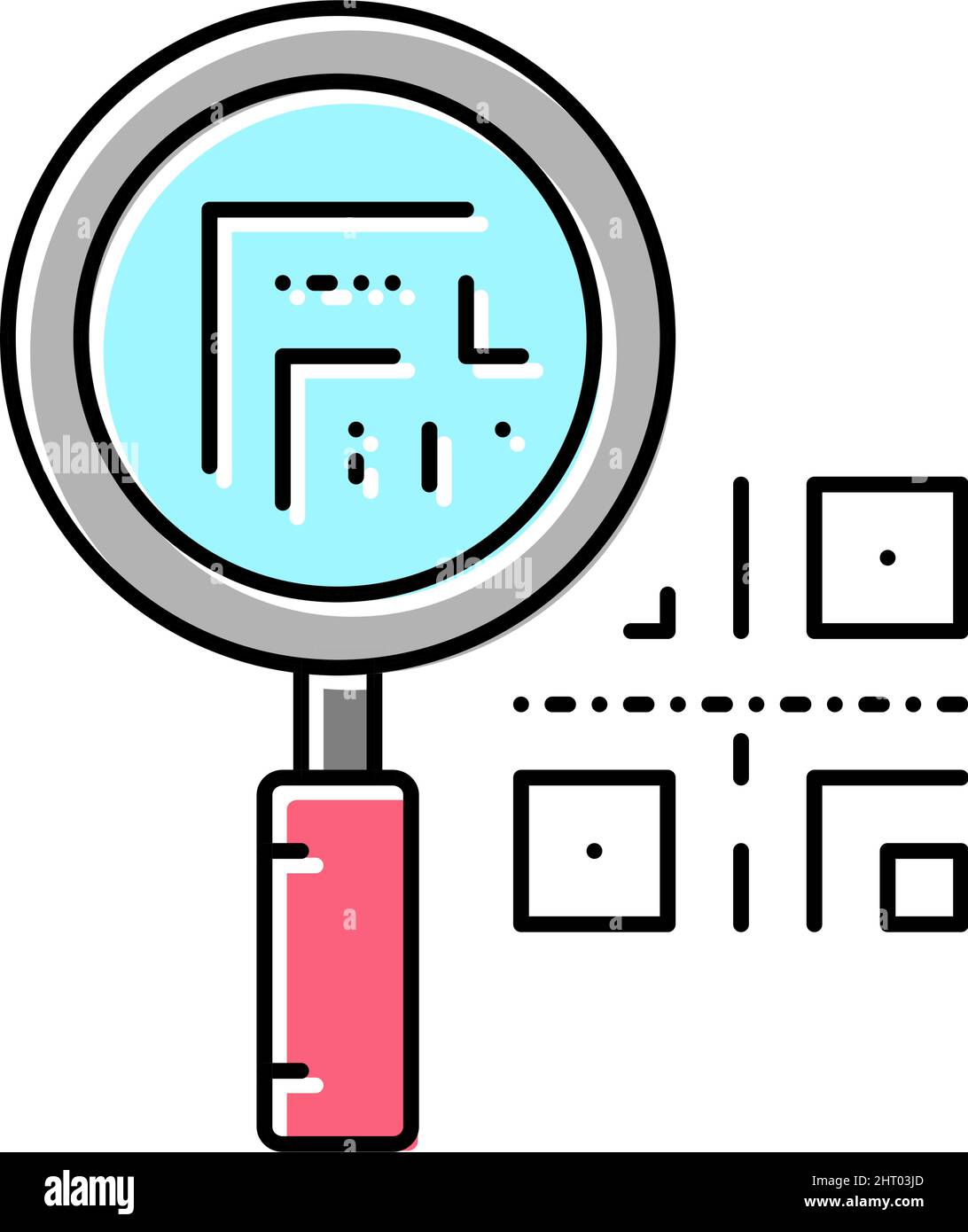 Forschung qr-Code Farbe Symbol Vektor isolierte Illustration Stock ...