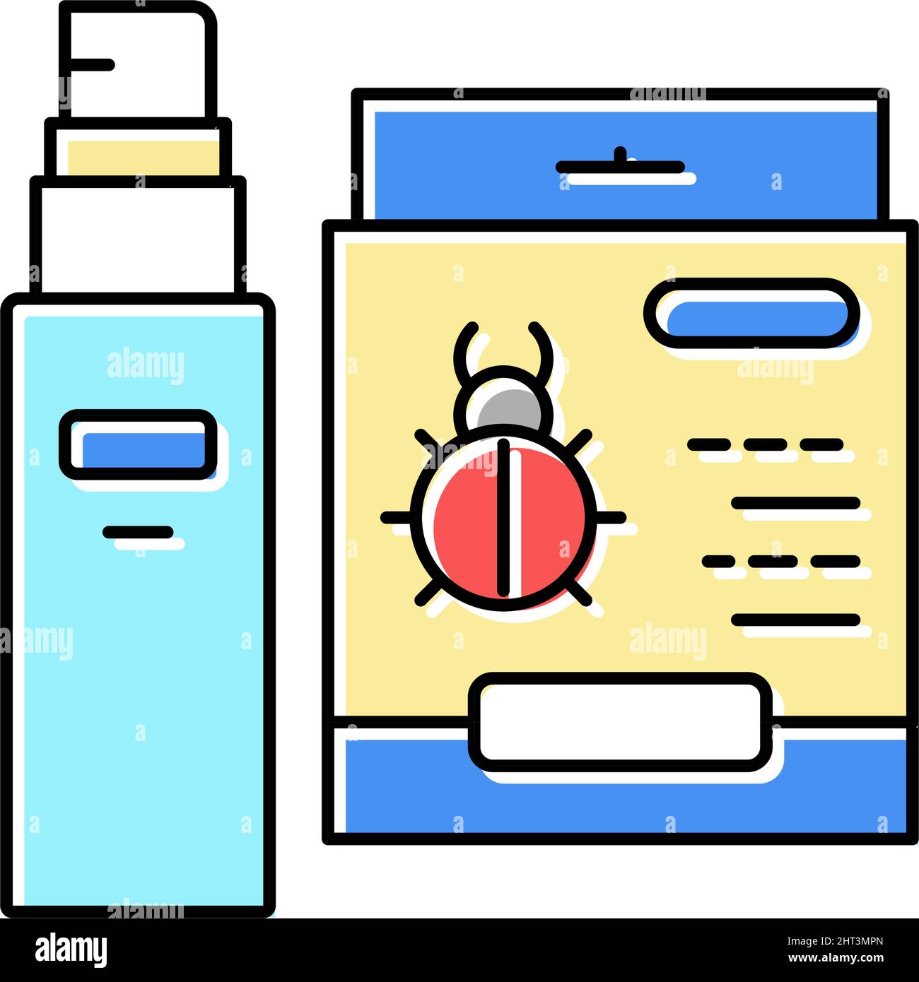 Abbildung des Symbols für Bug-Spray-Farben Stock-Vektorgrafik - Alamy