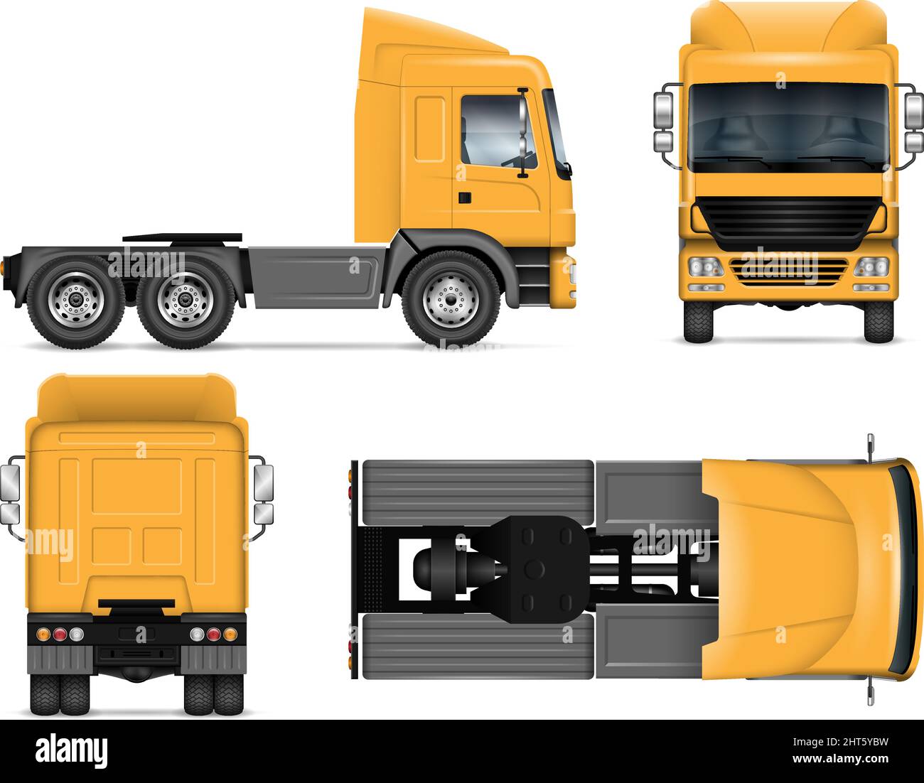 LKW-Vektor-Mockup auf weißem Hintergrund für Fahrzeug-Branding ...