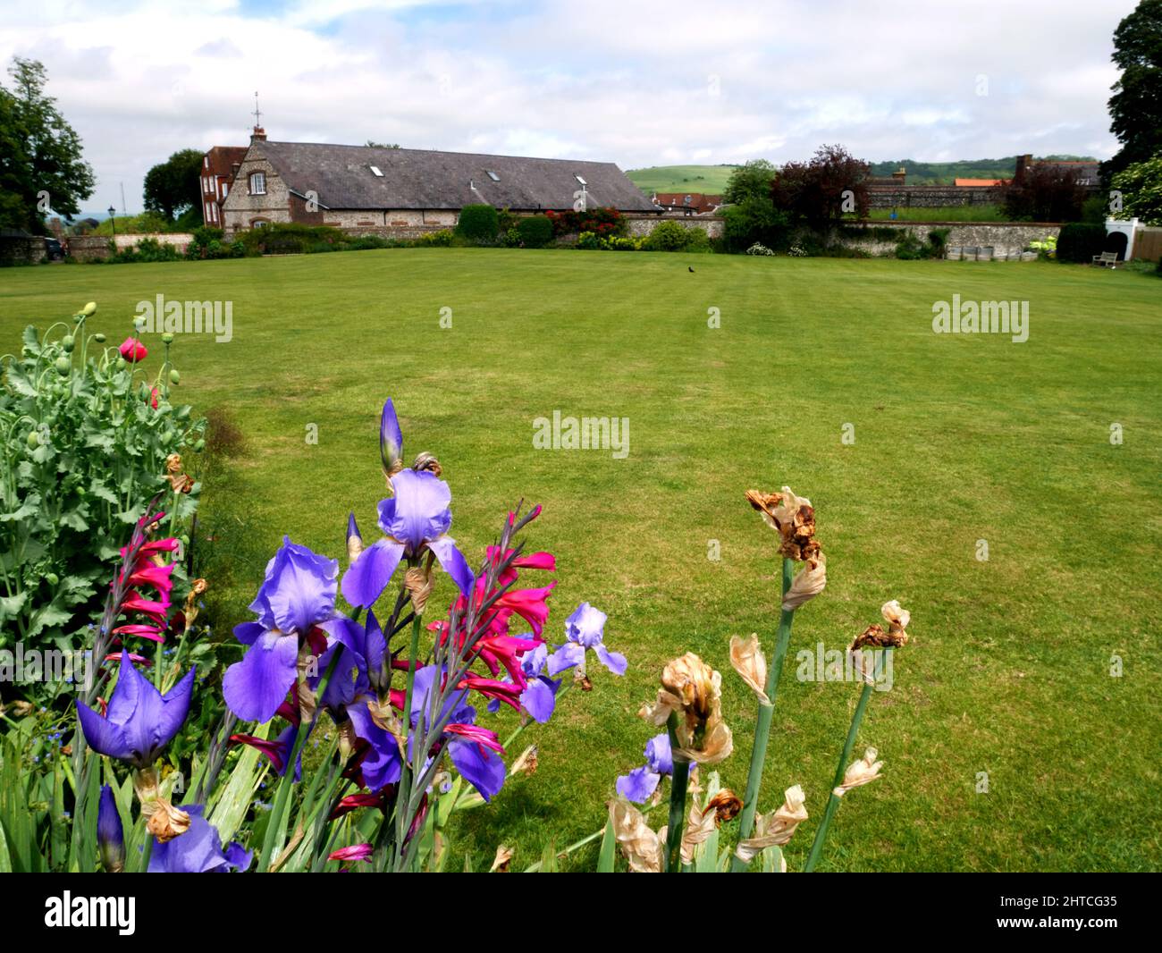 Castle Bowling Green Lewes, West Sussex. Ehemalige Burg Tilyard, es ist ...