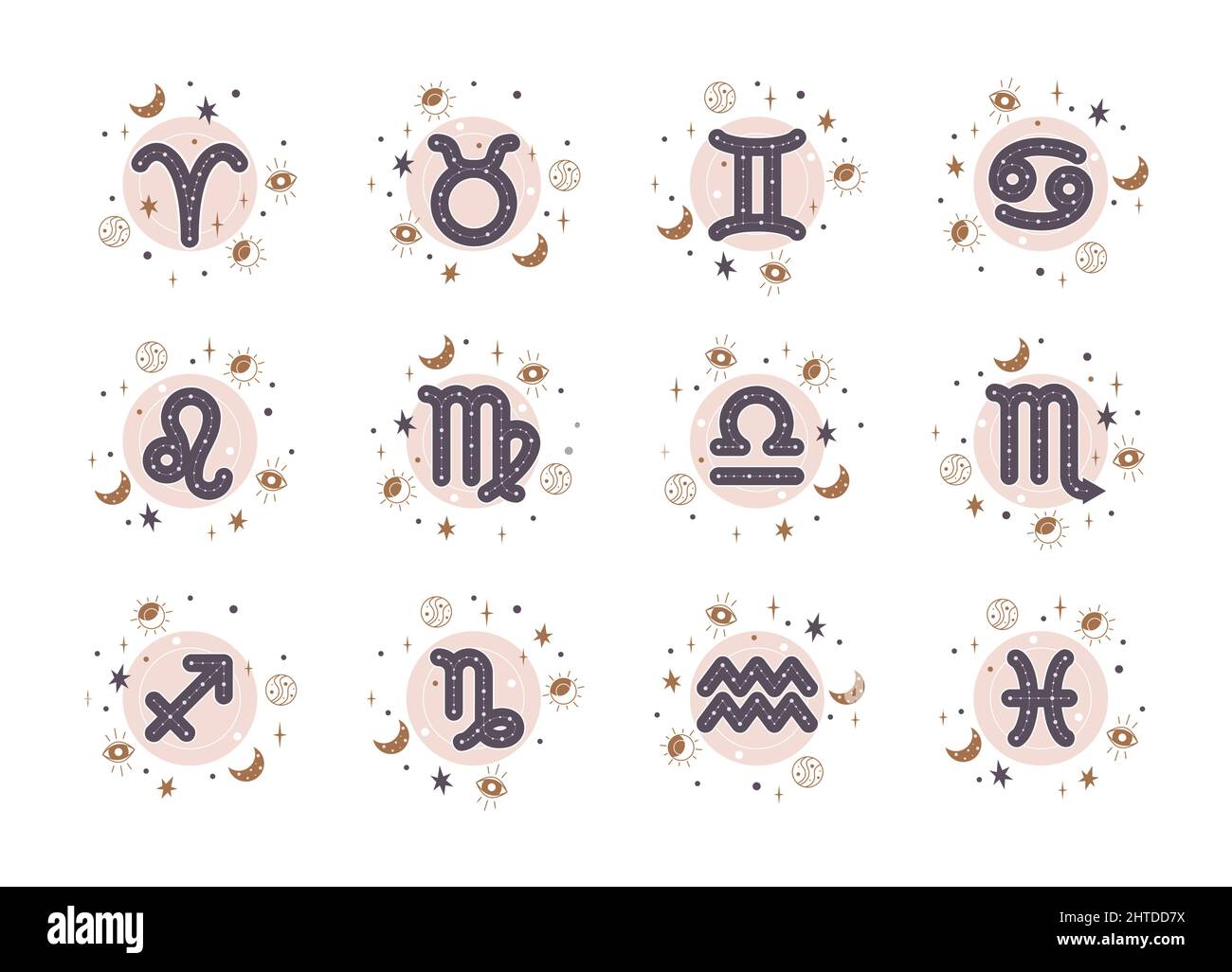 Tierkreissymbole gesetzt -Fotos und -Bildmaterial in hoher Auflösung ...