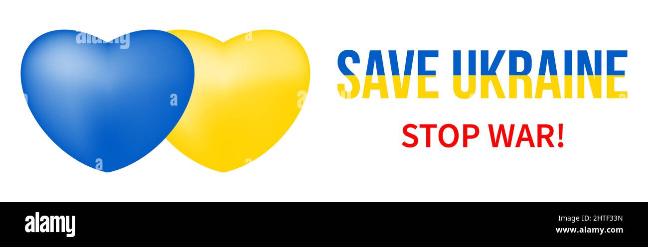 Save Ukraine Banner. Krieg beenden. Vektorgrafik Stockfotografie - Alamy