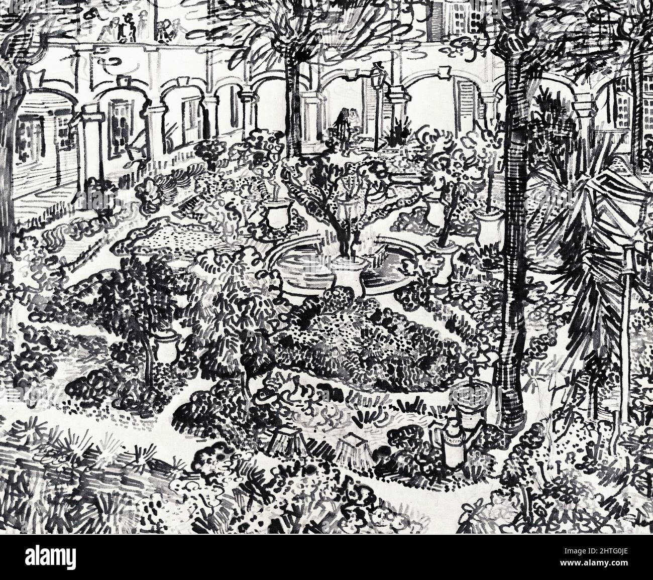 Courtyard of the hospital at arles -Fotos und -Bildmaterial in hoher ...