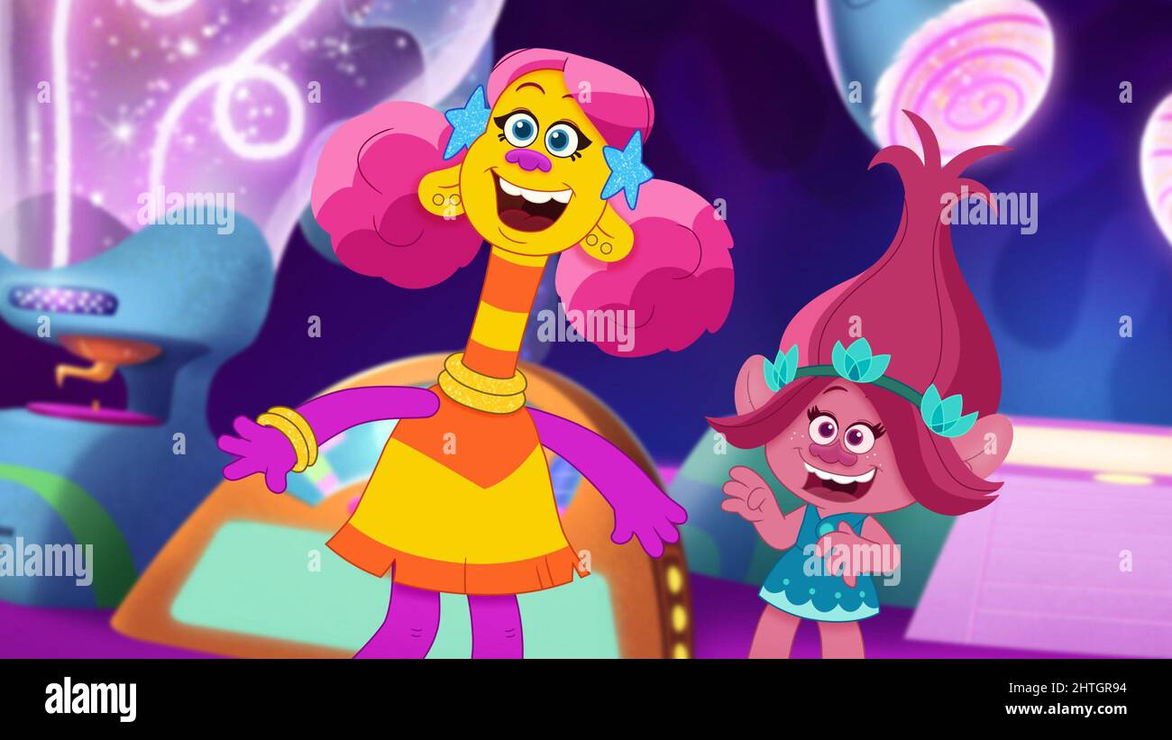 TROLLSTOPIA, (aka TROLLS TOPIA), von links: Blues (Stimme: Kat Graham), Poppy (Stimme: Amanda ...