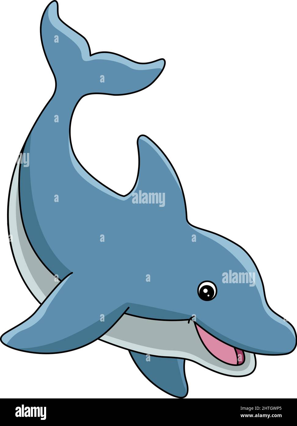 Delphin Cartoon Farbige Cliparte Illustration Stock-Vektorgrafik - Alamy