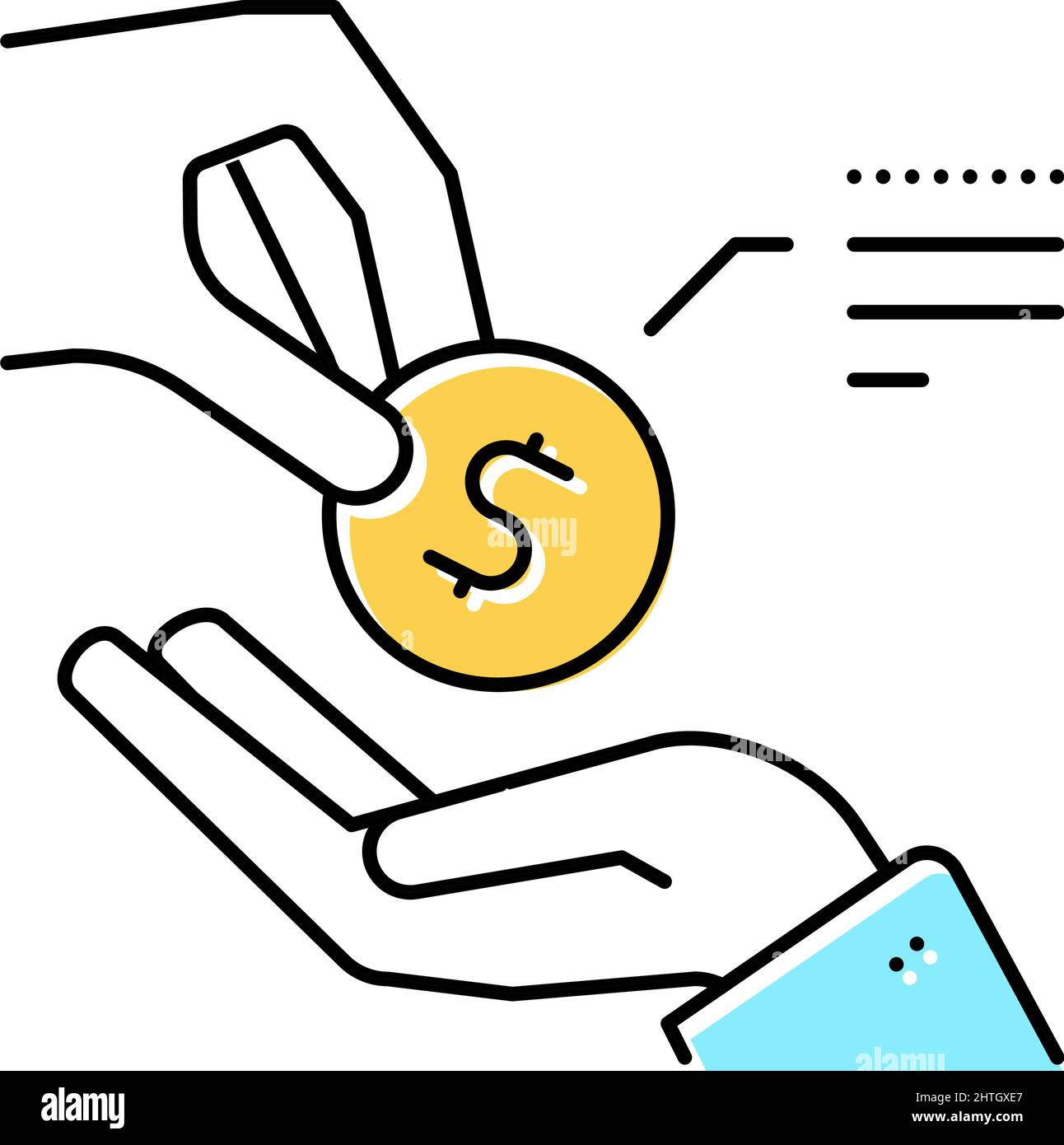 Geld leihen Farbe Symbol Vektor isoliert Illustration Stock ...