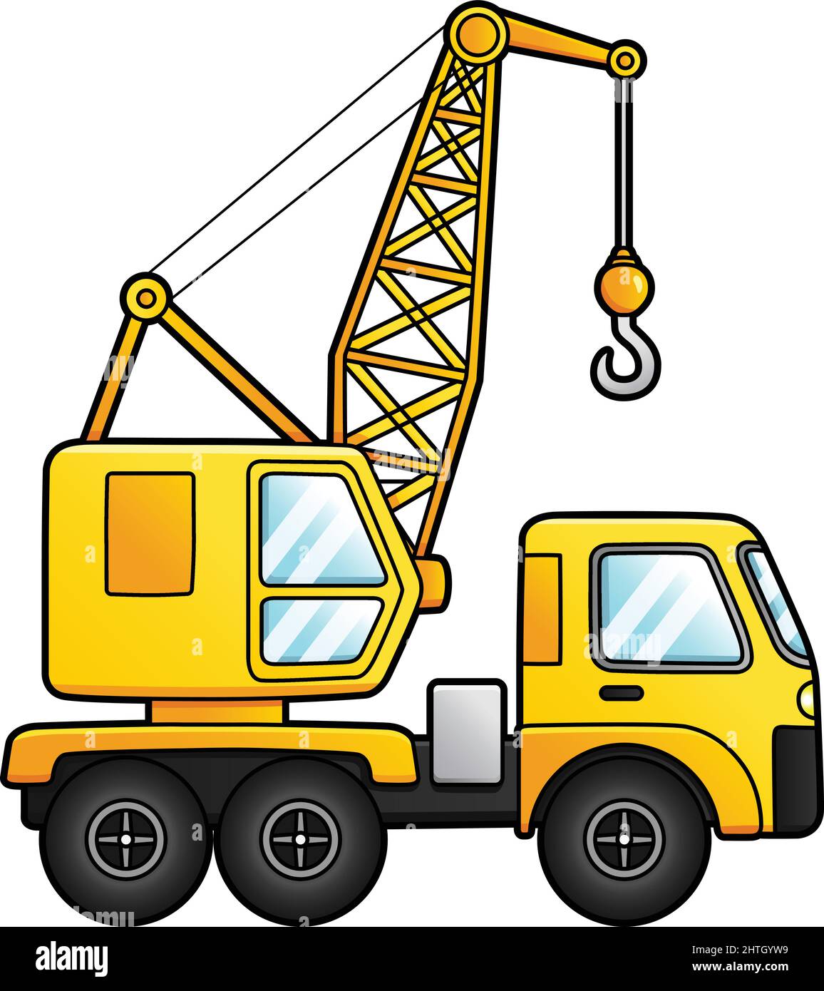 Kran Cartoon Clipart Farbige Illustration Stock-Vektorgrafik - Alamy