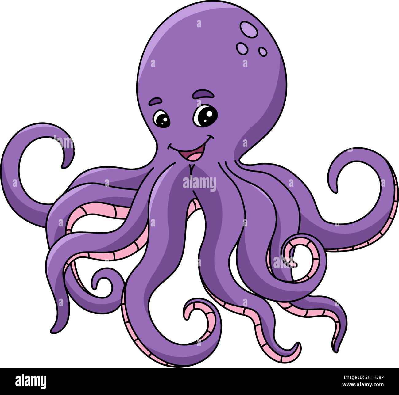 Octopus Cartoon Farbige Clipart Illustration Stock-Vektorgrafik - Alamy
