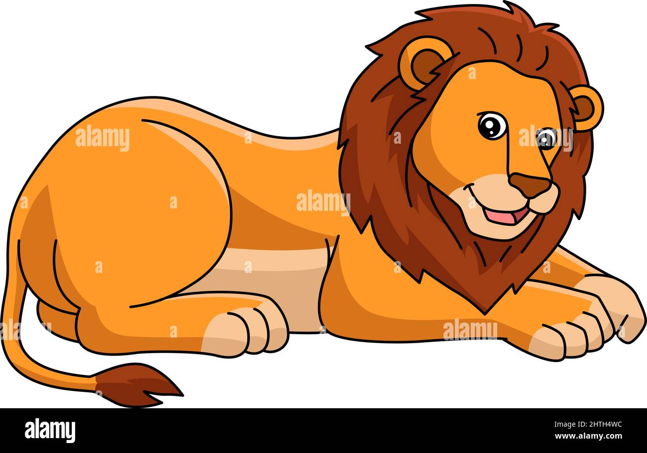 Löwe Cartoon Farbige Cliparte Illustration Stock-Vektorgrafik - Alamy