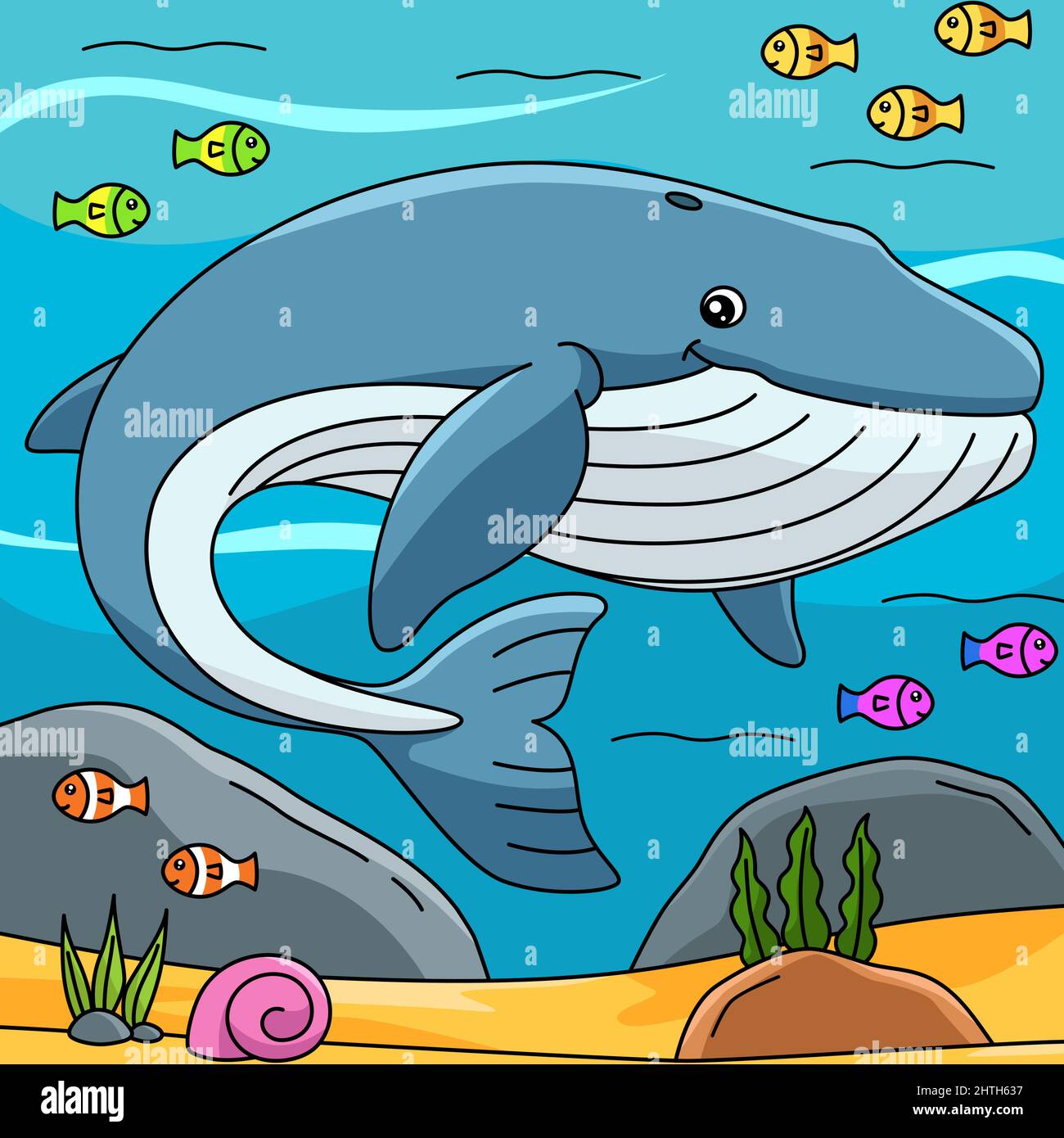Cute blue whale cartoon Stock-Vektorgrafiken kaufen - Alamy