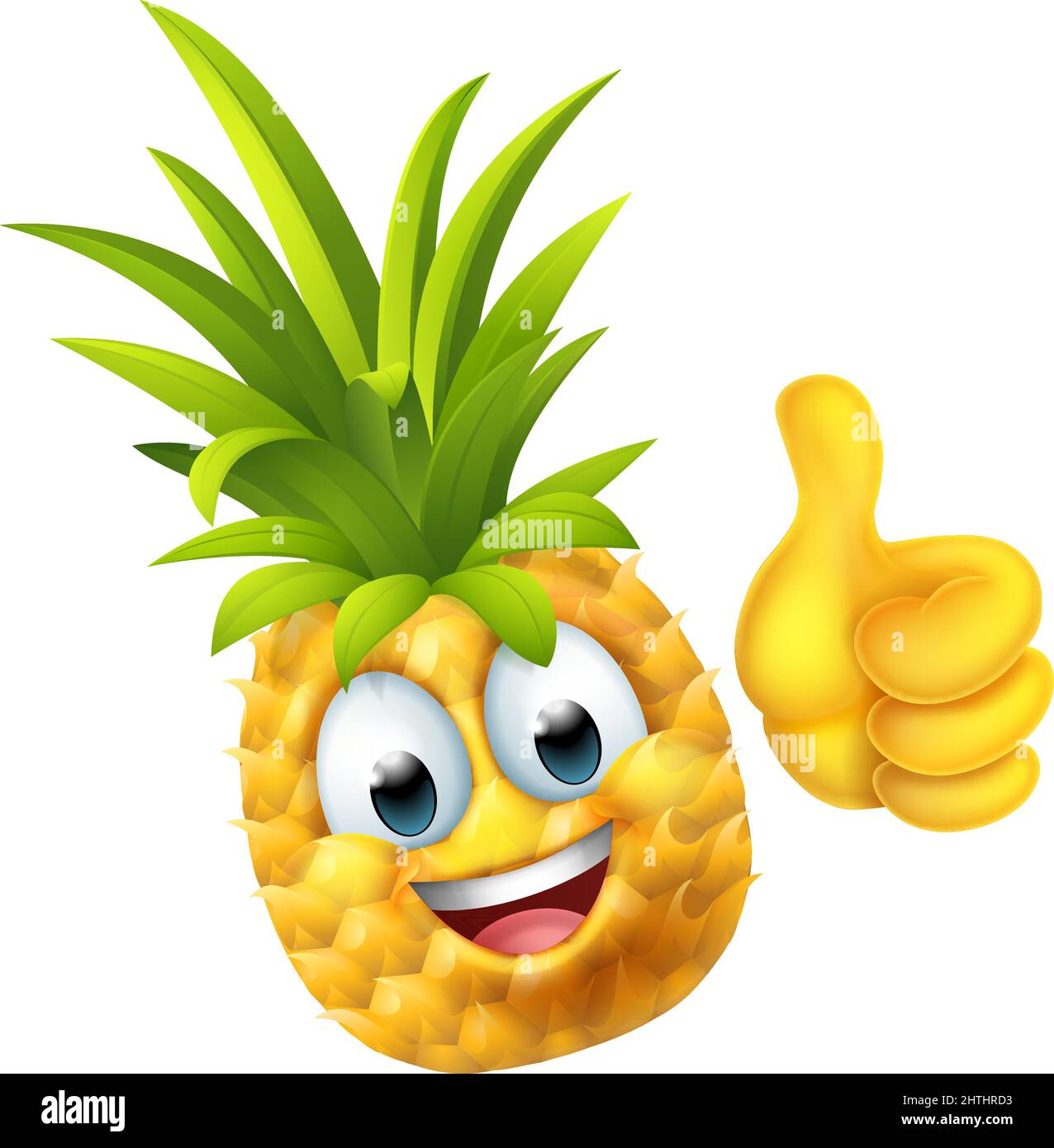Ananas Obst Cartoon Emoticon Emoji Maskottchen Stock-Vektorgrafik - Alamy
