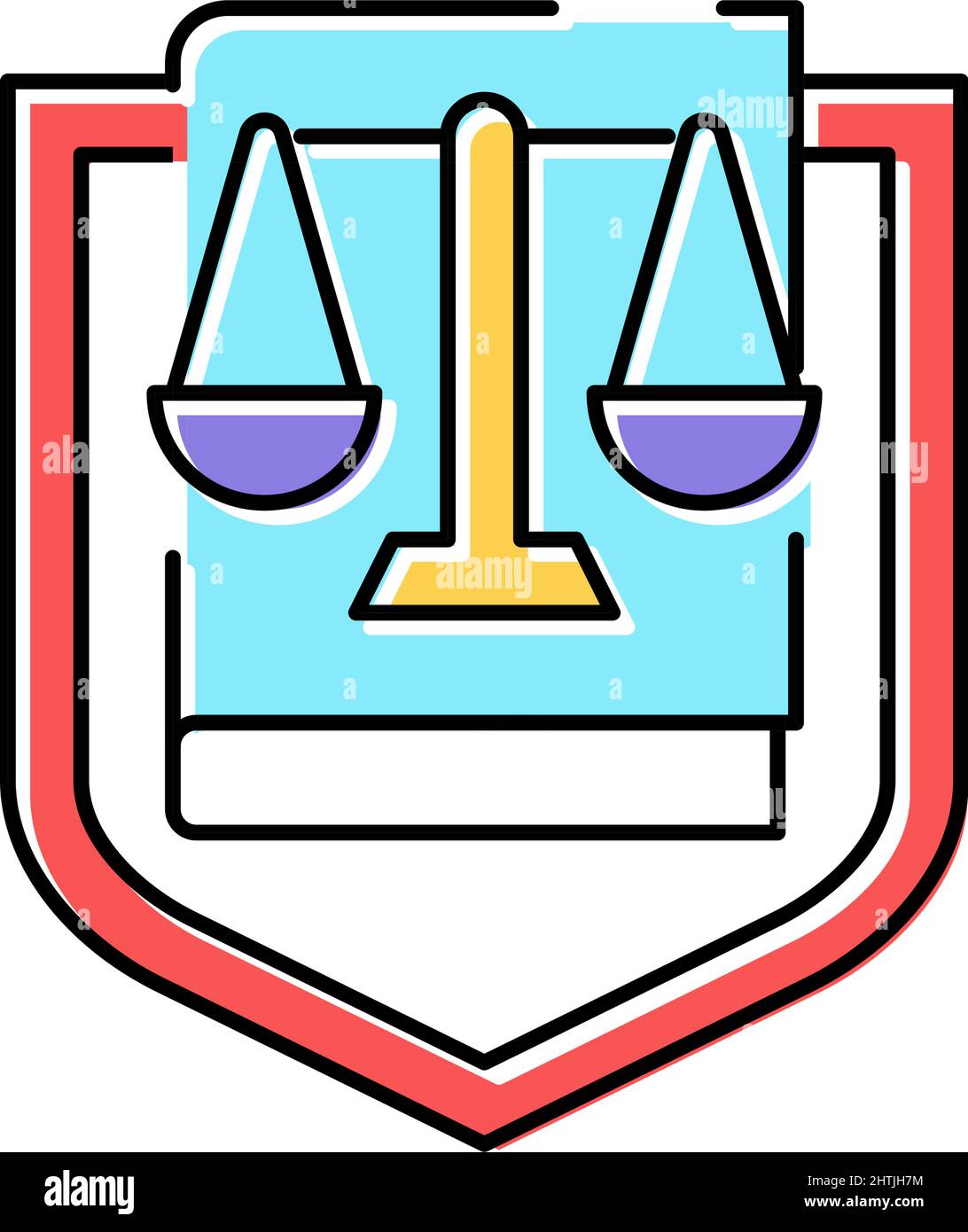 Gesetz-Symbol mit Skalen Farbe Symbol Vektor-Illustration Stock ...