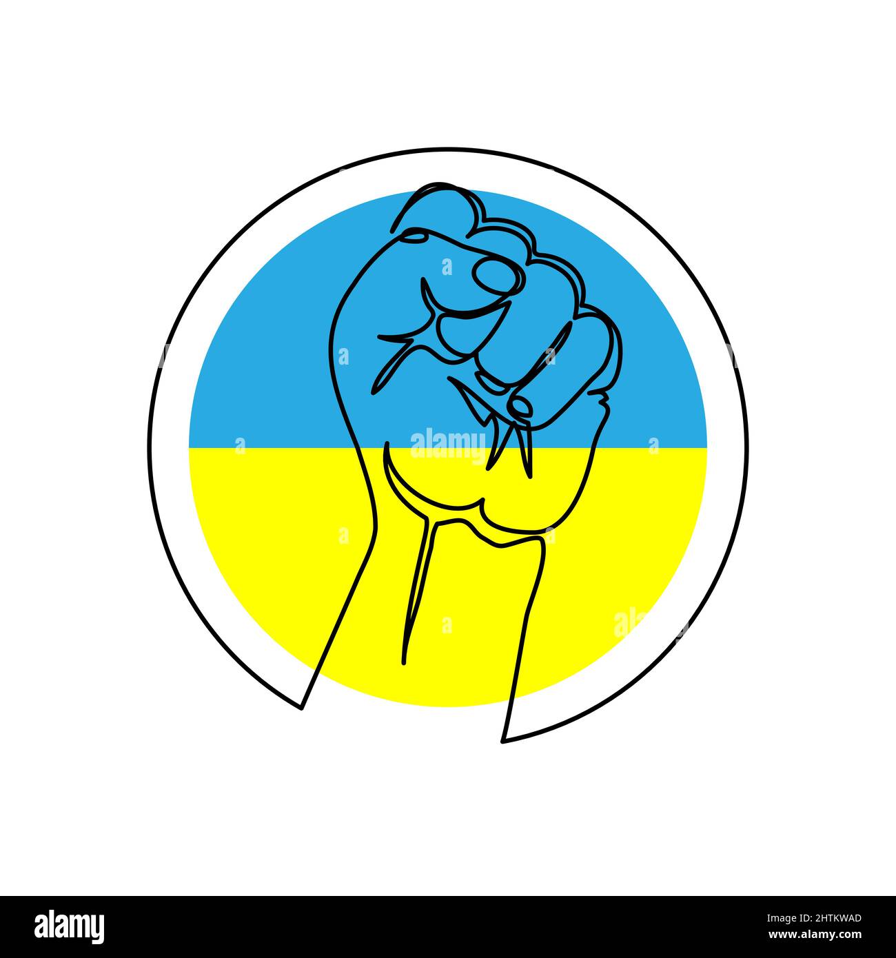 Symbol für den Kampf der Ukraine, Zeichen . Krieg in der Ukraine. Geste ...