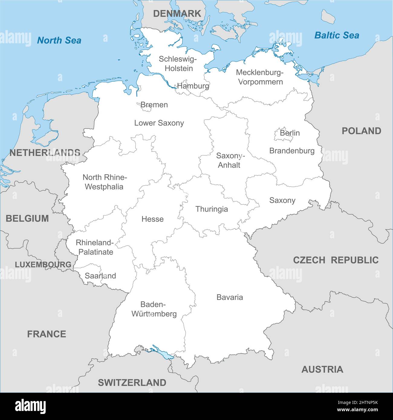 Deutschlandkarte Mit Angrenzenden Landern