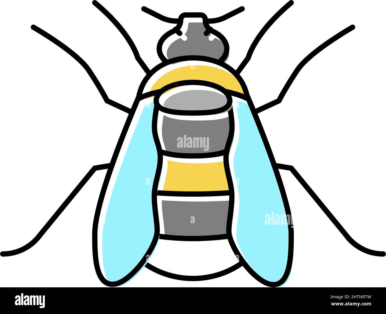 Hummel Insekt Farbe Symbol Vektor Illustration Stock-Vektorgrafik - Alamy