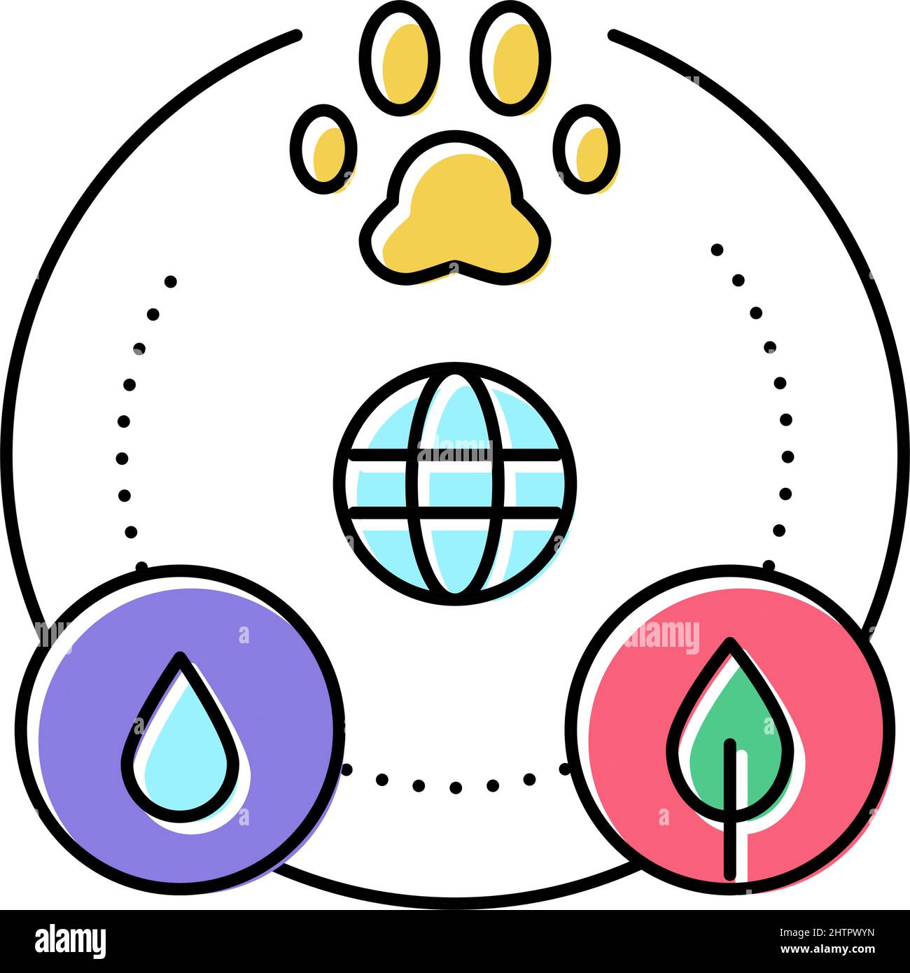 Biocenose Ökosystem Farbe Symbol Vektor Illustration Stock-Vektorgrafik ...