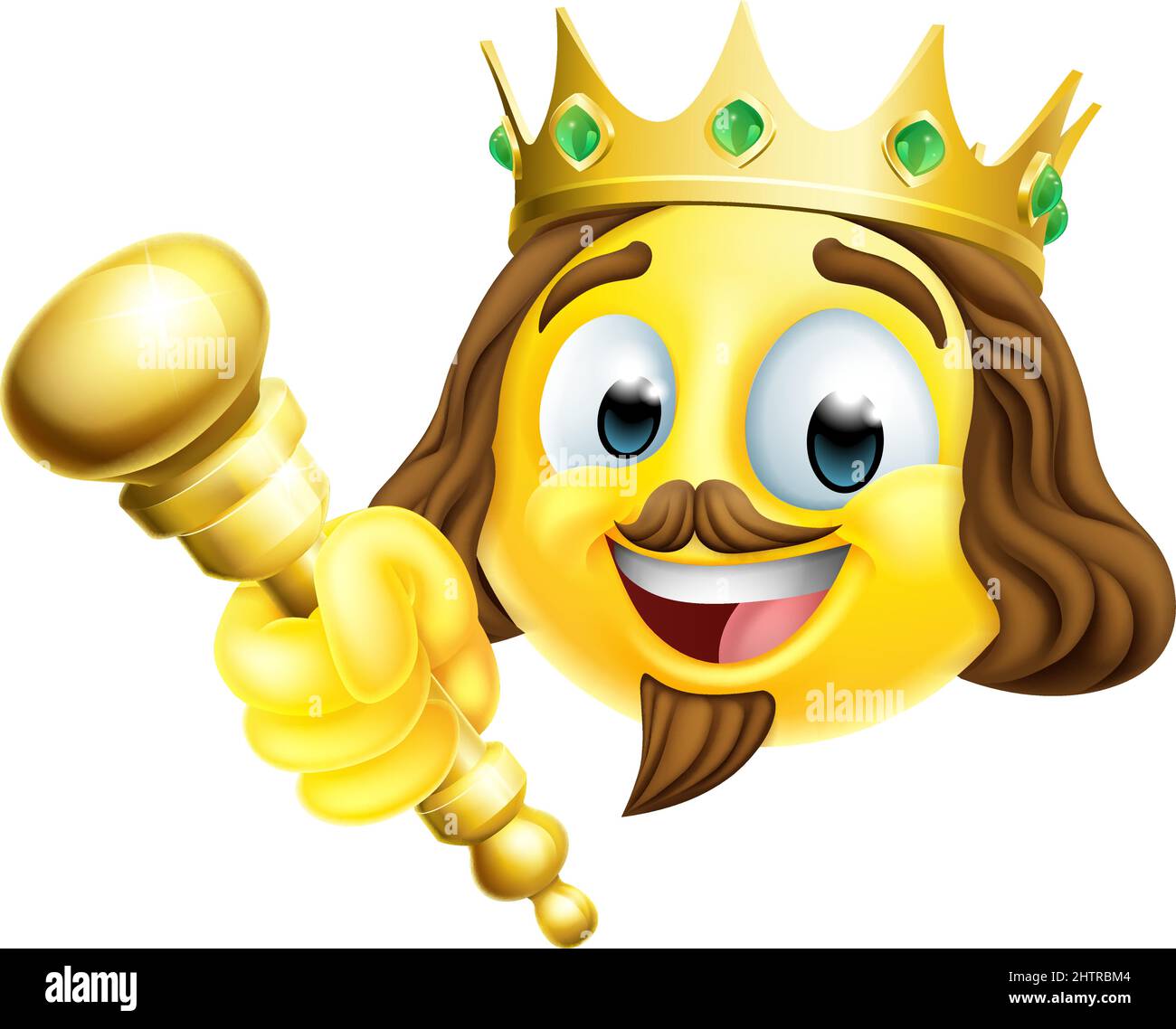 König Emoticon Emoji Gesicht Gold Krone Cartoon-Symbol Stock ...