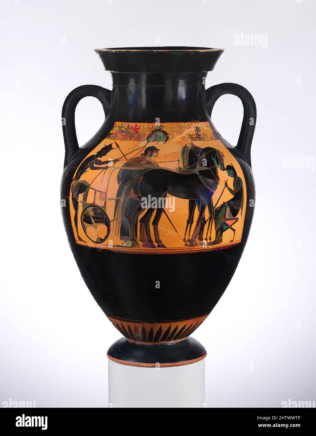 Kunst inspiriert von Terracotta Amphora (Glas), archaisch, ca. 530 v. Chr., Griechisch ...