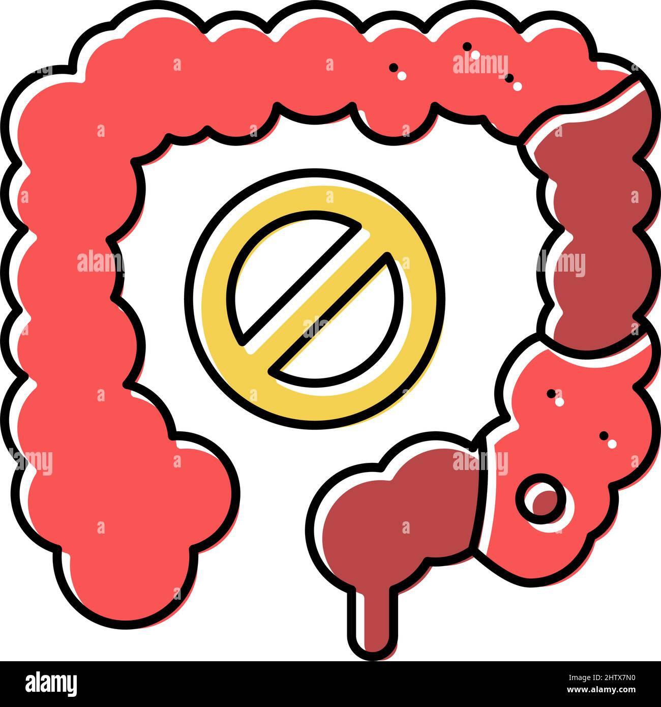 Verstopfung Verdauung System Farbe Symbol Vektor Illustration Stock ...