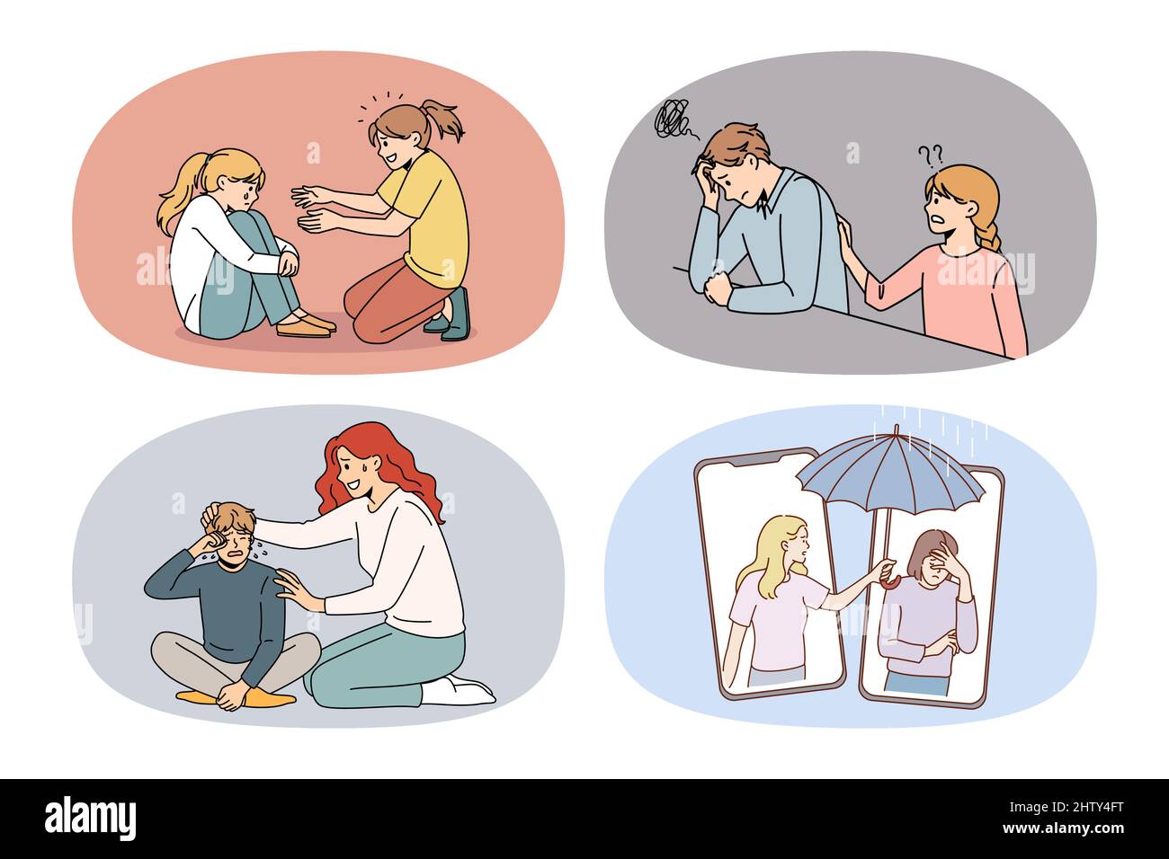 Hilfe von freunden Stock-Vektorgrafiken kaufen - Alamy