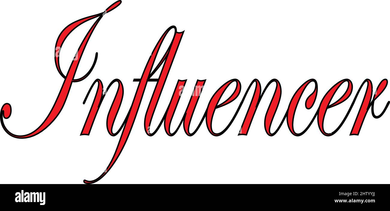 Influencer-Text-Zeichen-Illustration auf weißem Hintergrund Stock ...