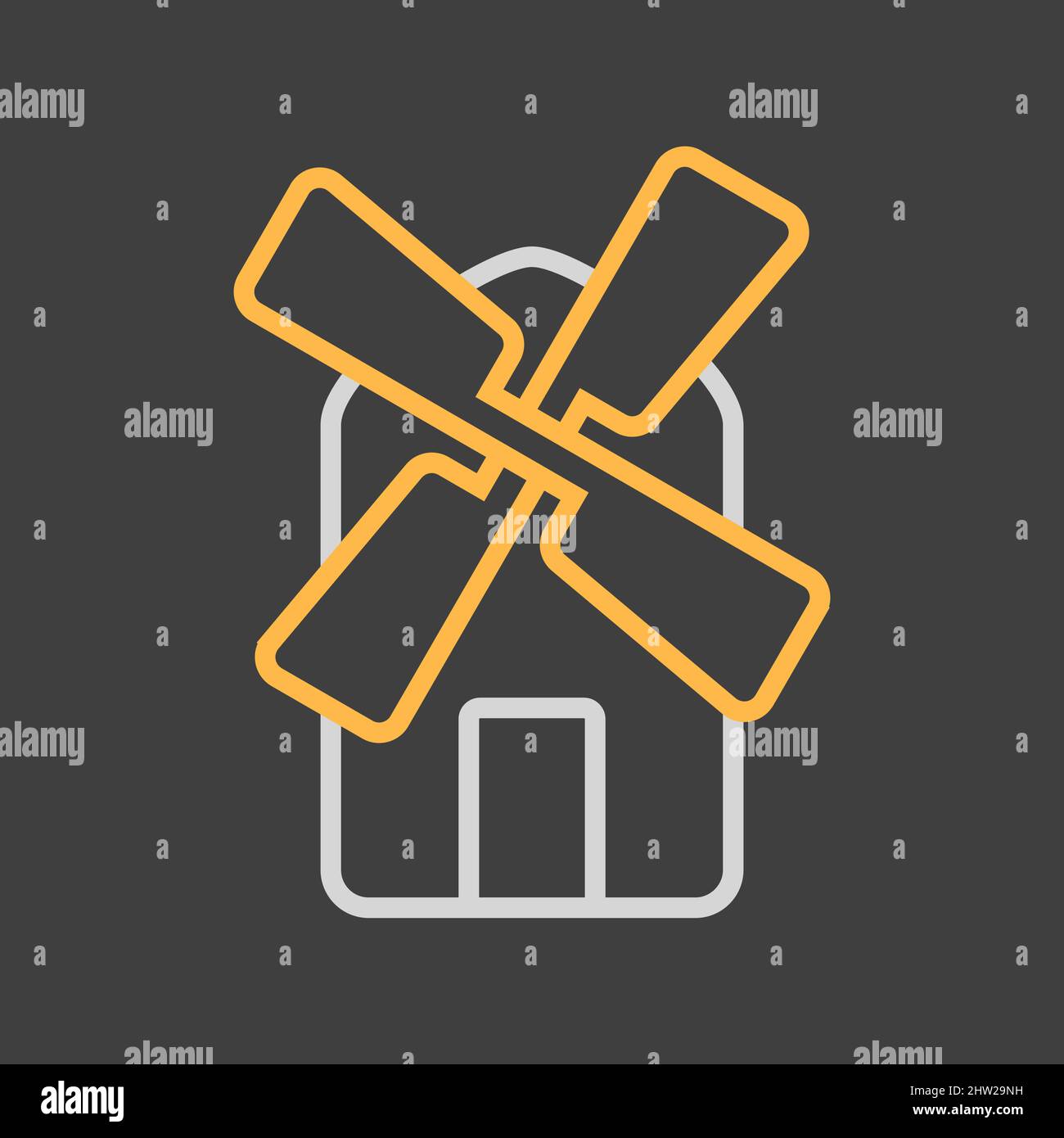 Mühle Flachbild-Symbol. Landwirtschaft unterzeichnen. Grafik Symbol für ...
