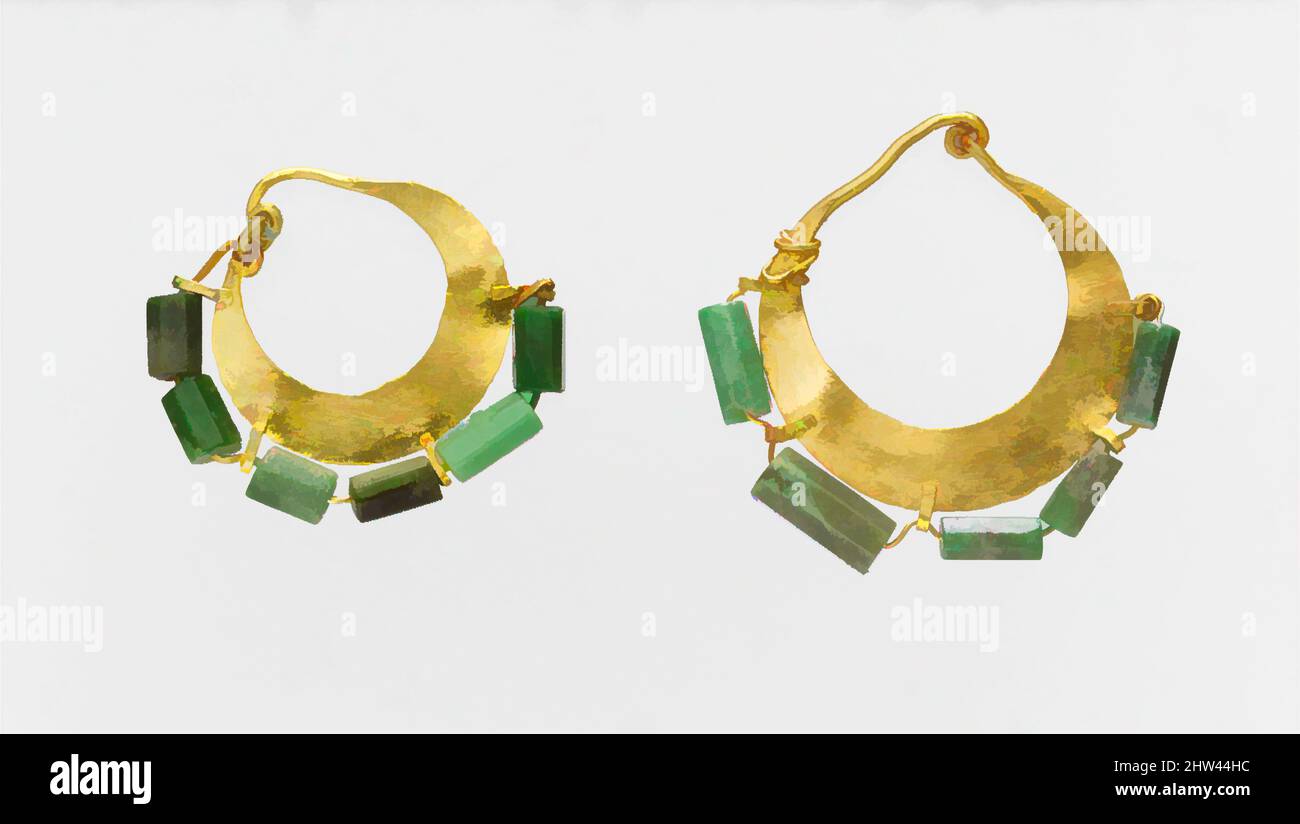 Kunst inspiriert von Gold- und Variszit-Ohrring (einer von einem Paar ...