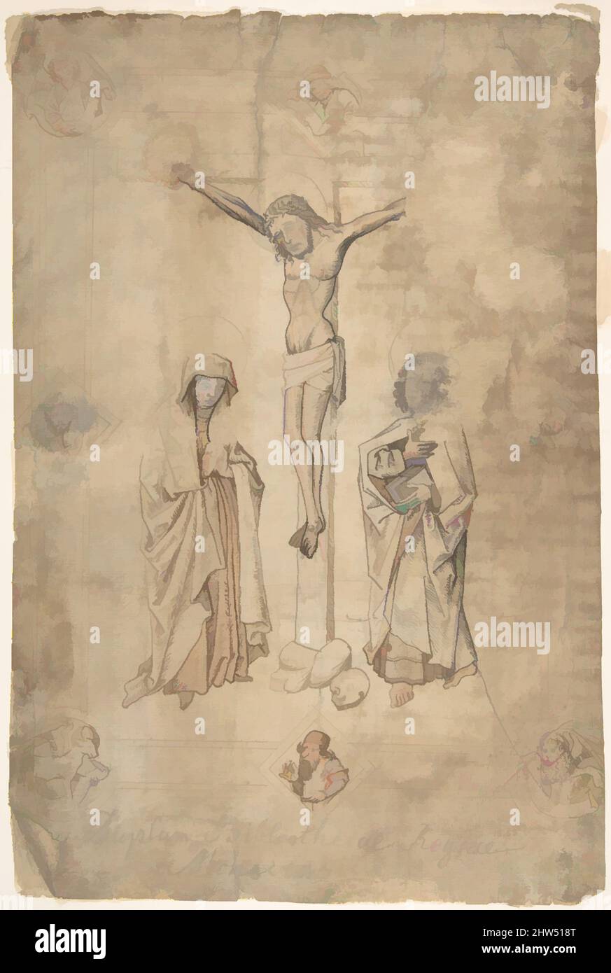 Kunst inspiriert von der Kreuzigung mit der Jungfrau und dem heiligen Johannes dem Evangelisten ...