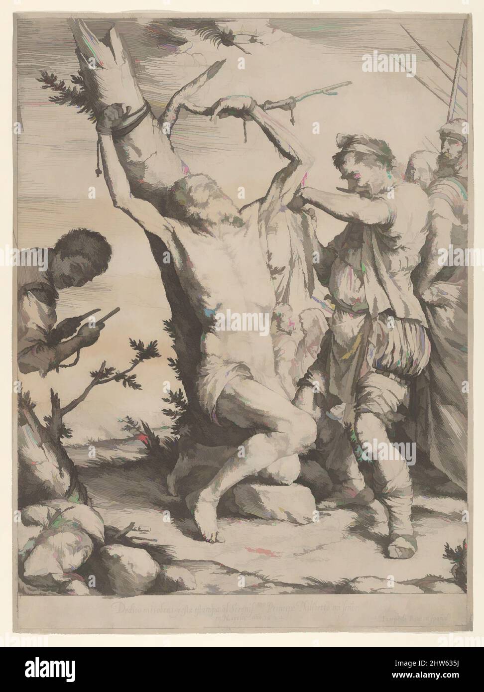 Kunst inspiriert vom Martyrium des heiligen Bartholomäus, 1624, Radierung und Gravur, Blatt: 12 ...