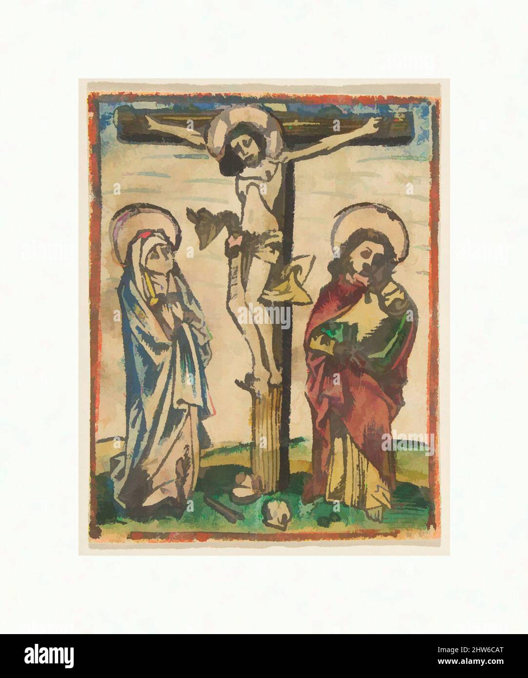 Von Christus am Kreuz inspirierte Kunst mit der Jungfrau und dem heiligen Johannes (Schr. 452c ...
