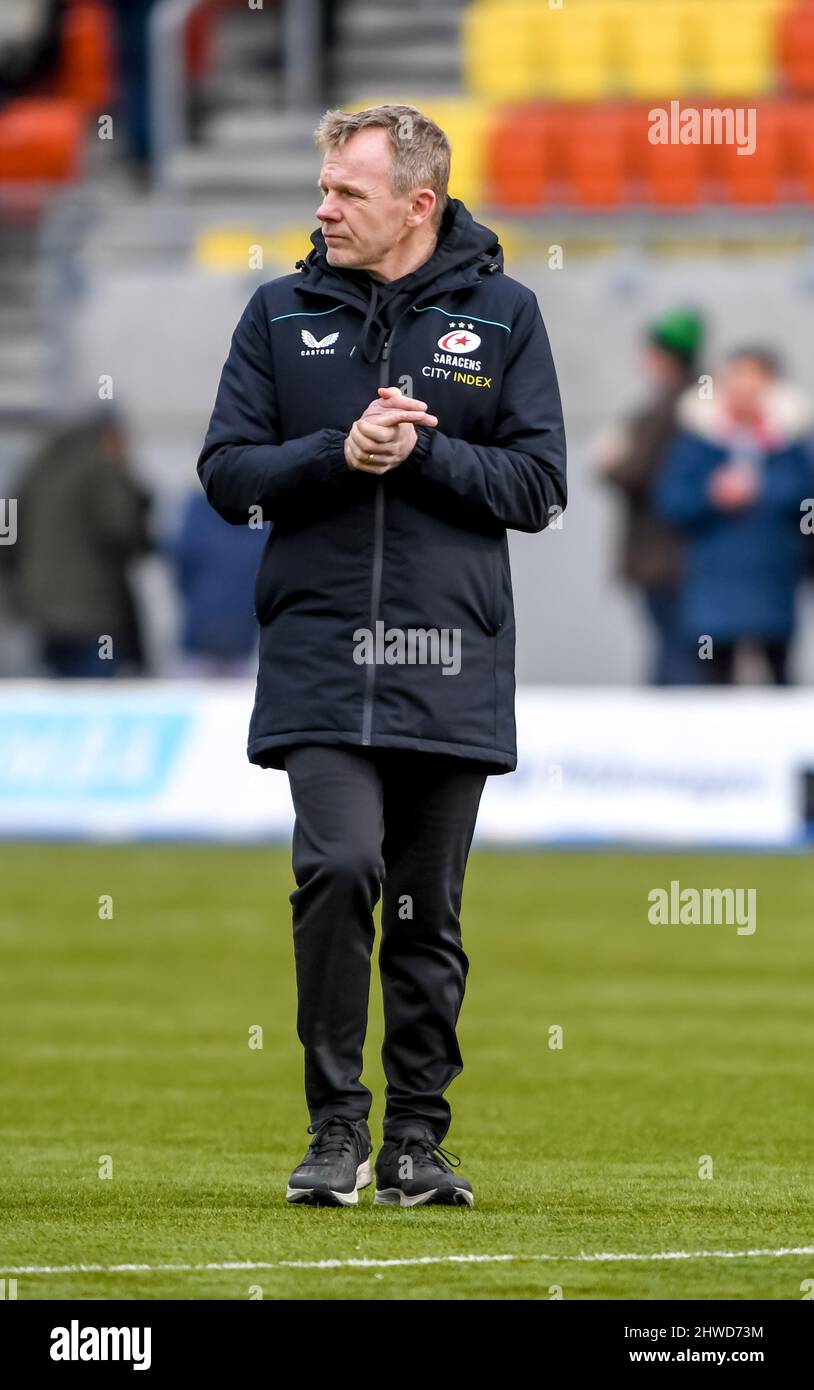 London, Großbritannien. 05. März 2022. Mark McCall Saracens Manager ...