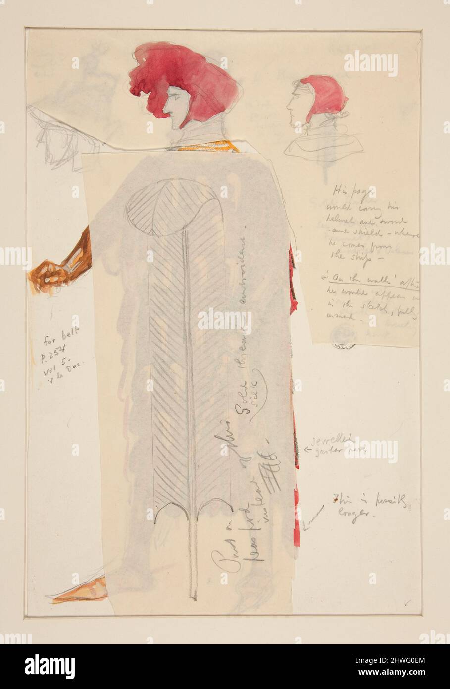 Der König bewaffnete, Kostümskizze für Henry Irvings geplante ...