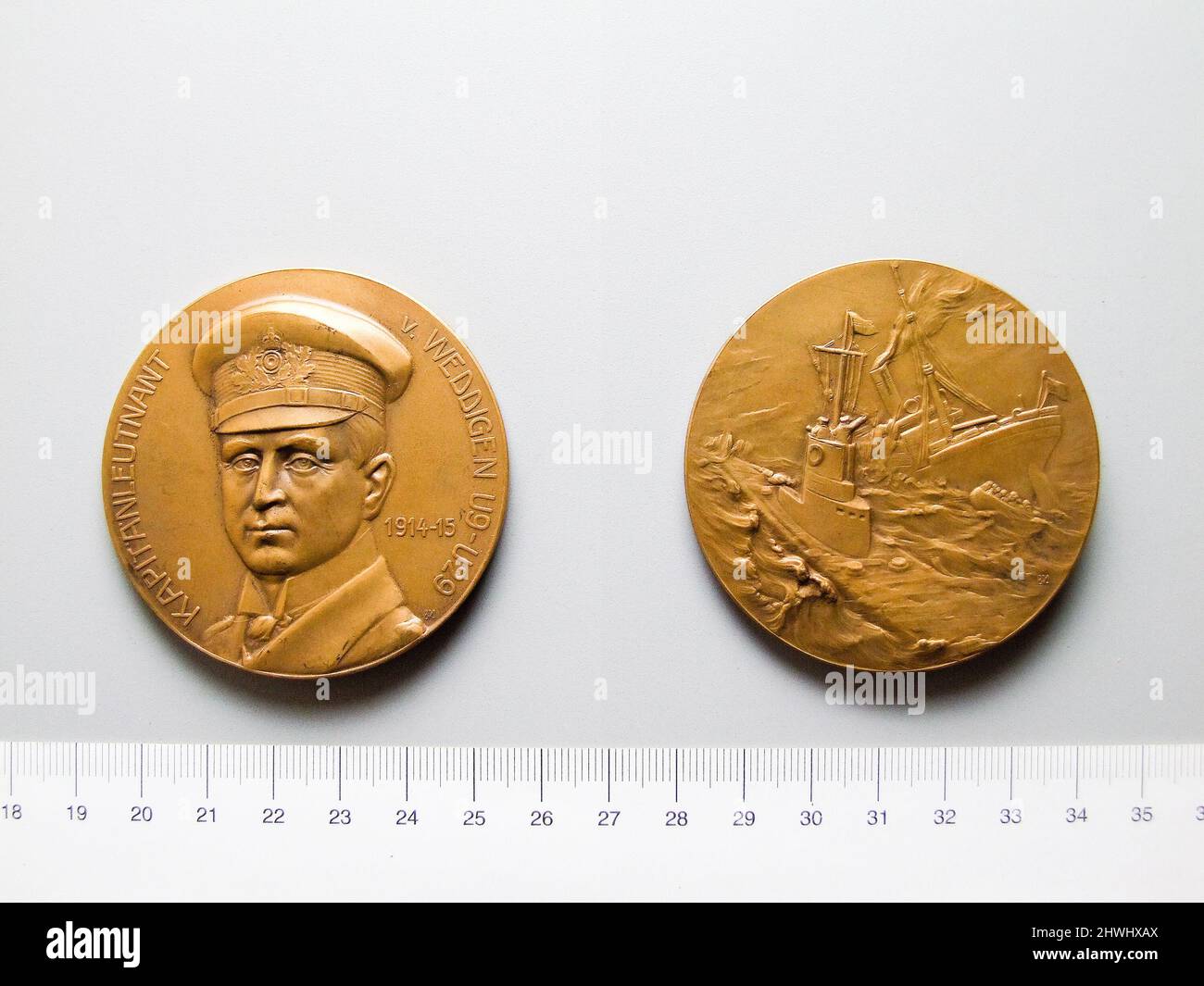 Medaille von Otto Eduard Weddigen. Thema: Kapitänleutnant Otto Eduard ...