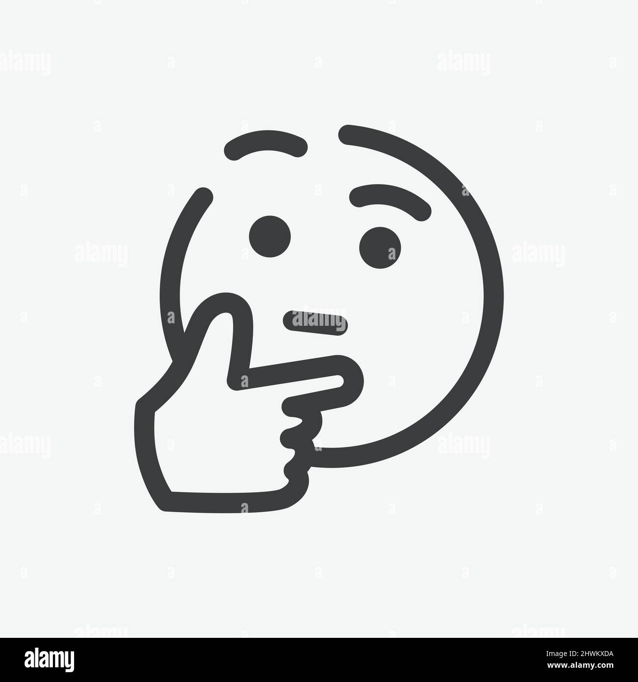 Thinking emoji icon vector vectors -Fotos und -Bildmaterial in hoher ...