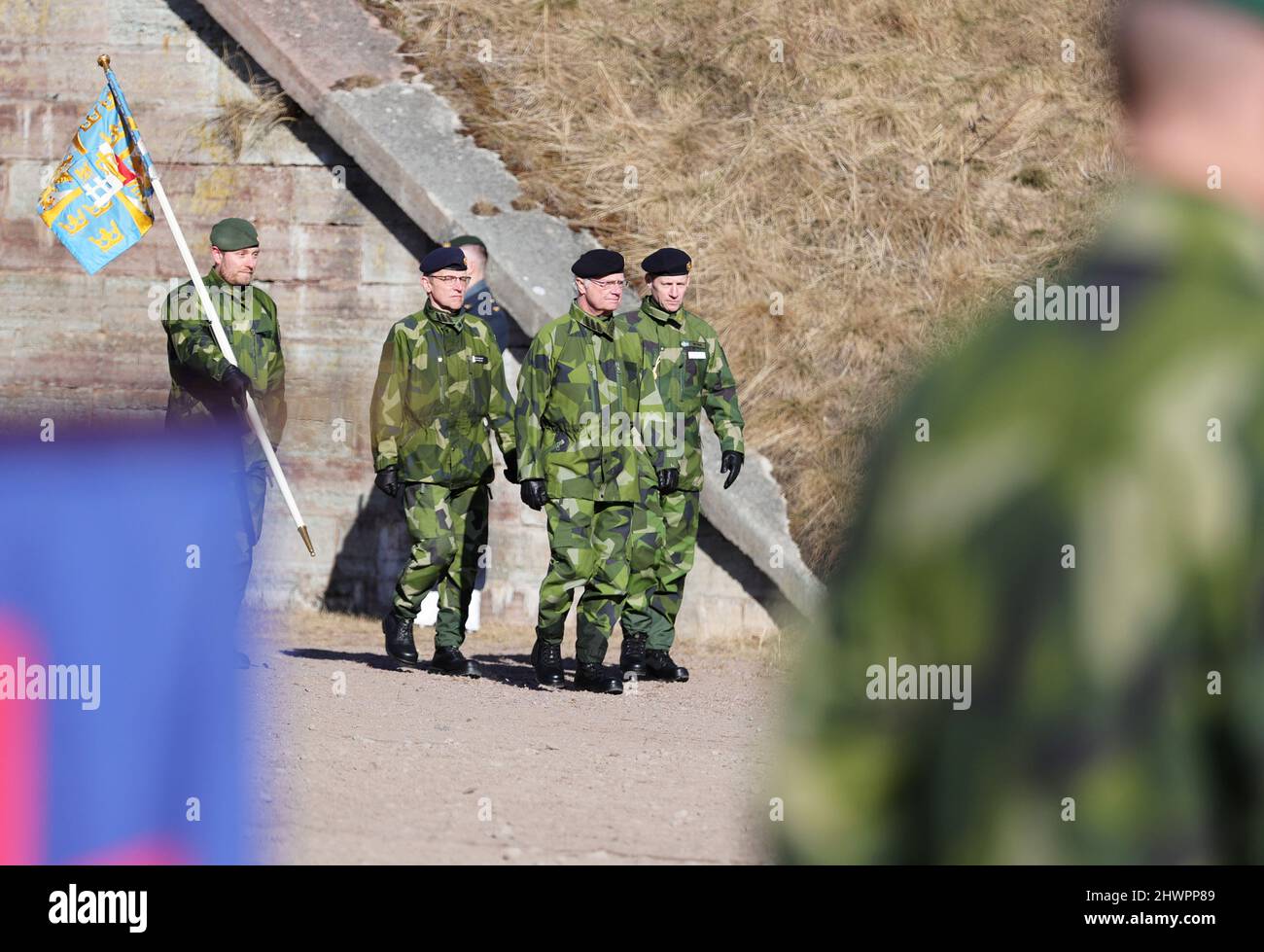 König Carl Gustaf nimmt am 7. März 2022 an einer Standardübergabe bei ...