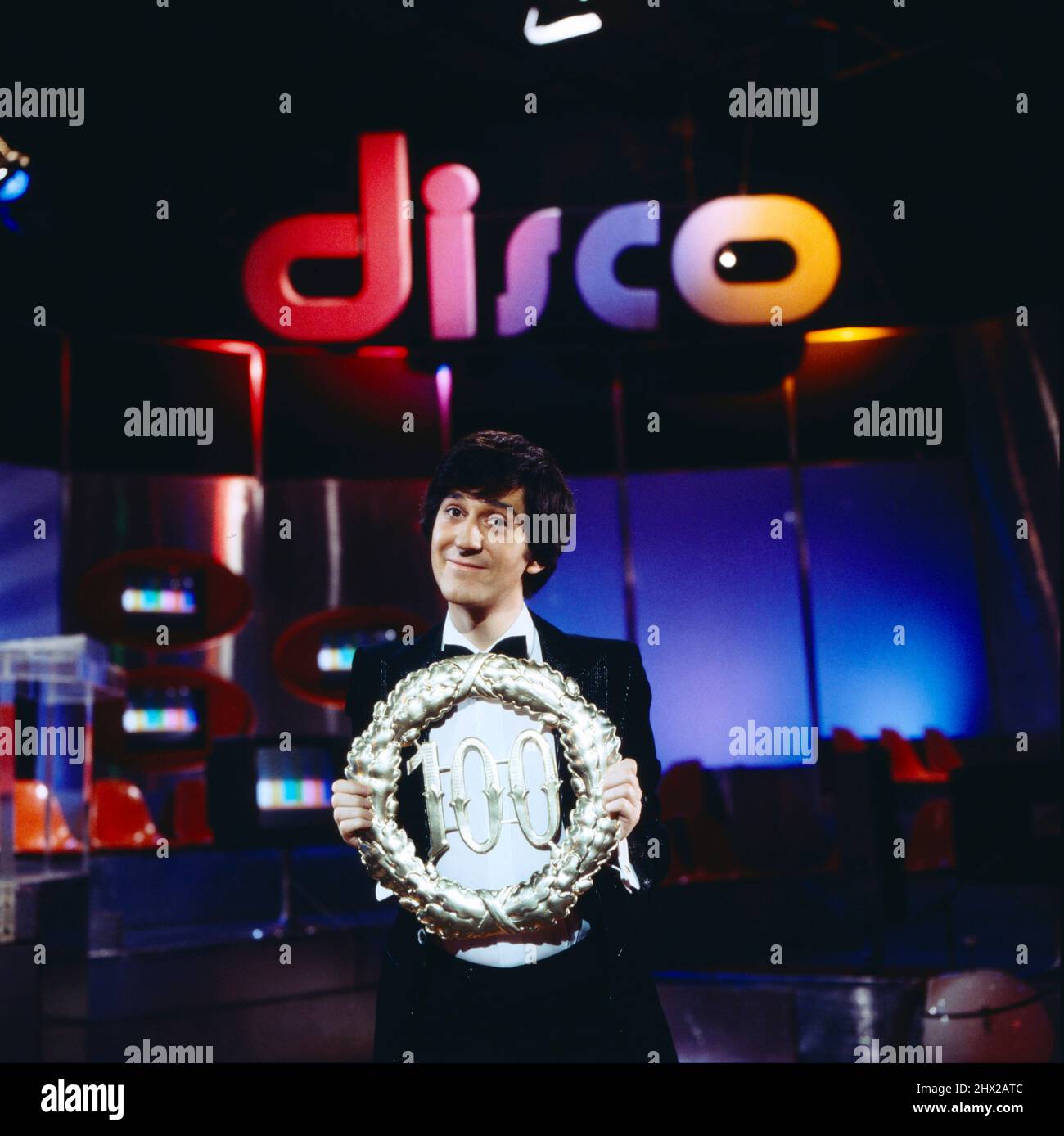 Disco ZDF Musiksendung, Moderatorin Ilja Richter präsentiert die 100 ...