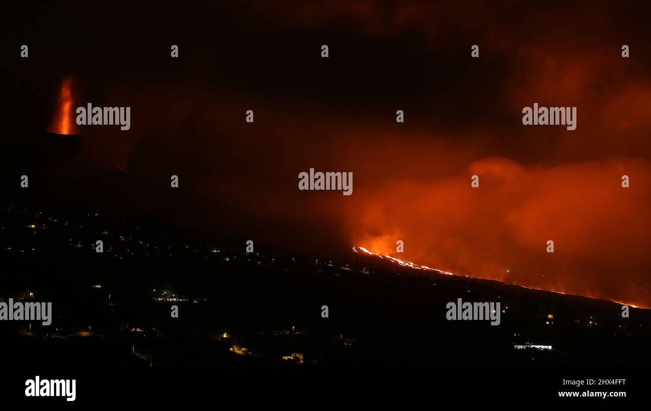 Dieses Foto zeigt den Vulkan Cumbre Vieja und wurde auf der Insel La ...