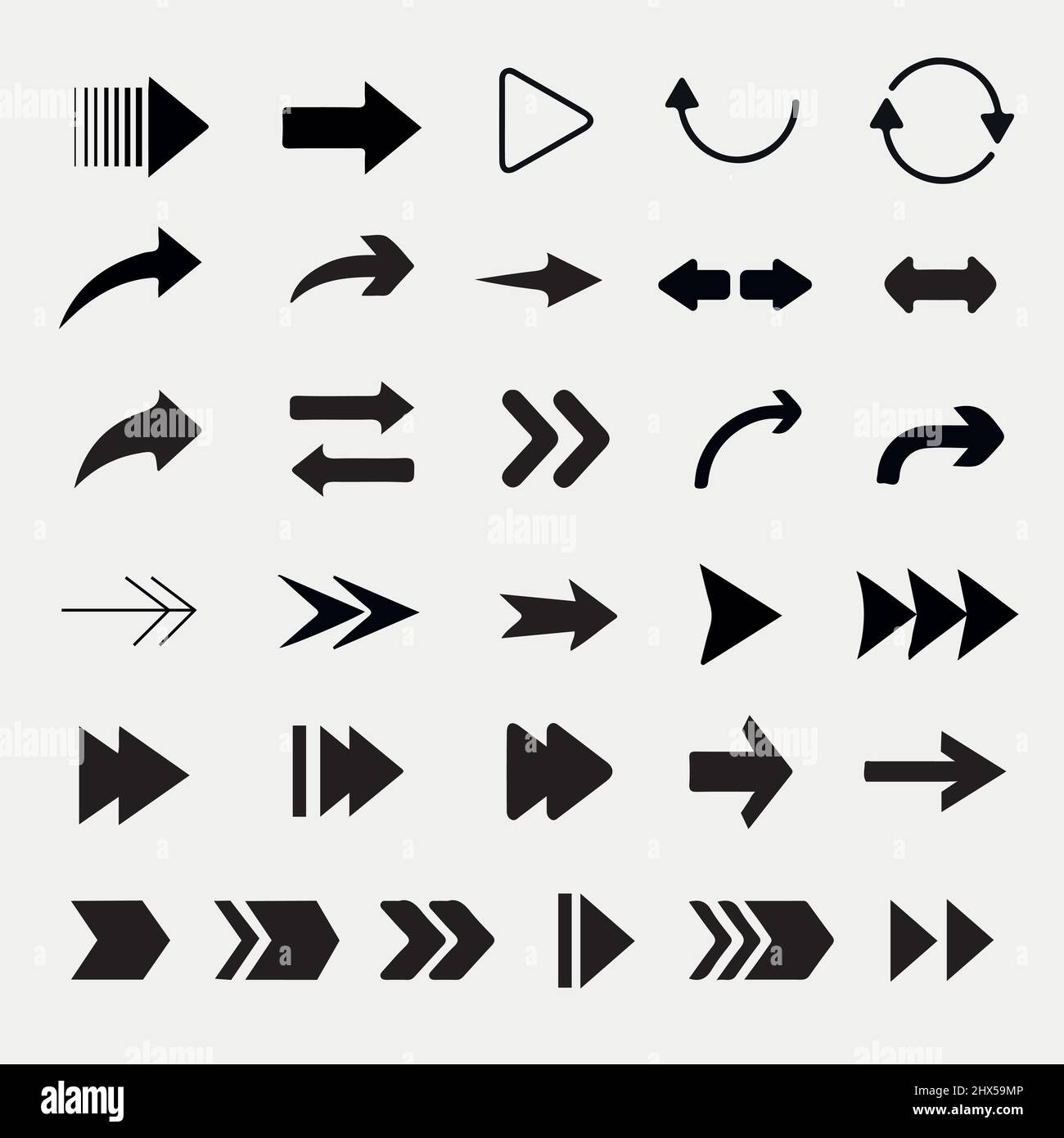 Pfeile big black Set Symbole. Pfeilsymbol. Pfeil vektor Sammlung. Pfeil ...