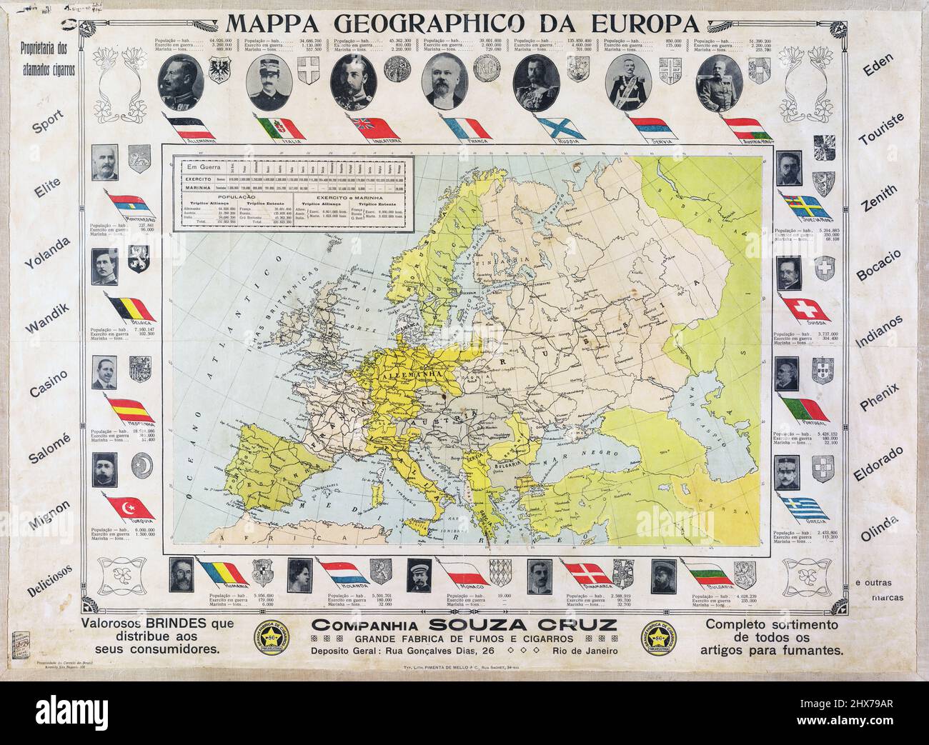 Leere Karte Von Europa 1918