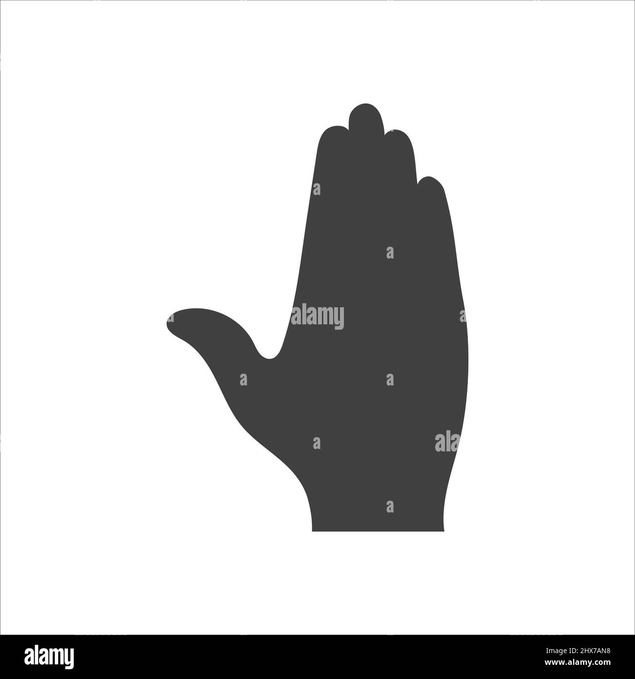 Handfläche, Hand-Symbolvektor, gefülltes flaches Schild, solides ...