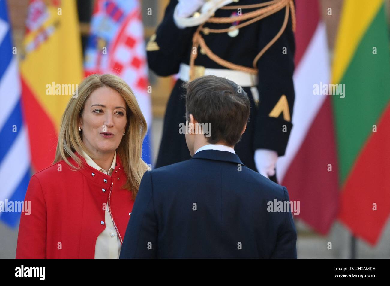 Versailles, Frankreich. 10. März 2022. . Die Vorsitzende des ...