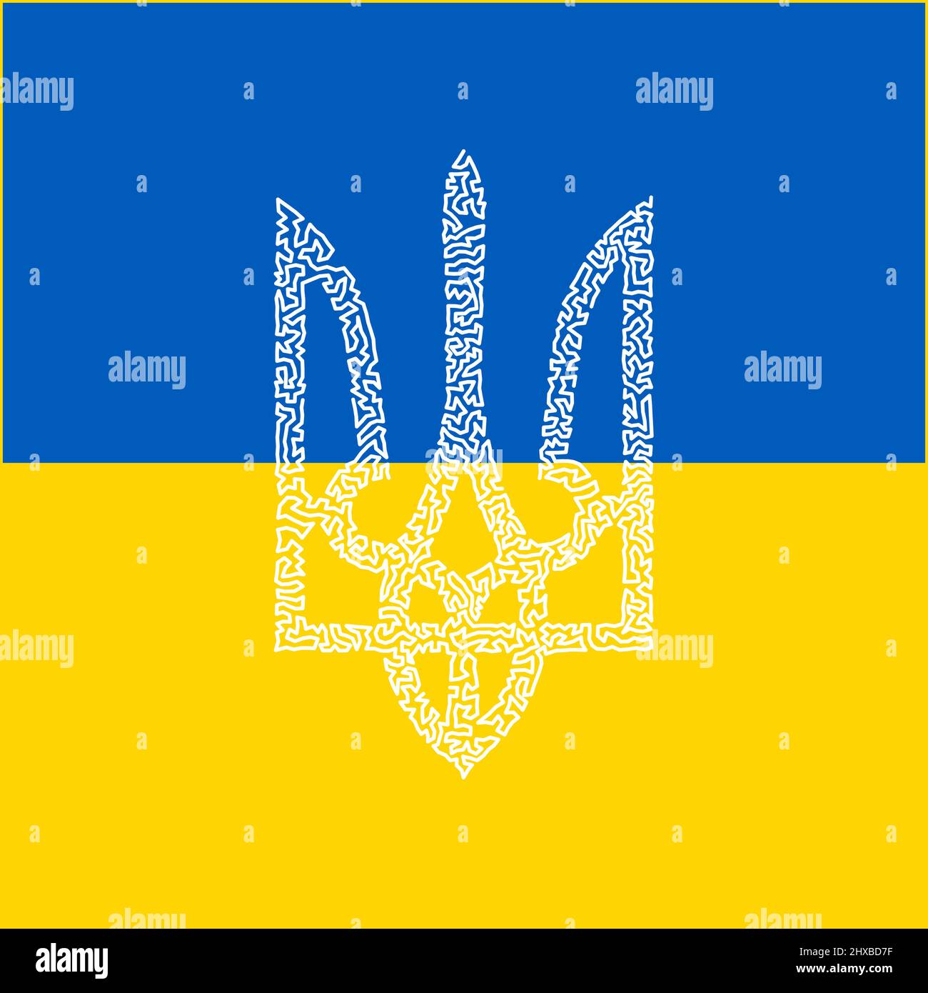 Wappen der Ukraine Staatswappen Nationales ukrainisches Symbol Trident ...