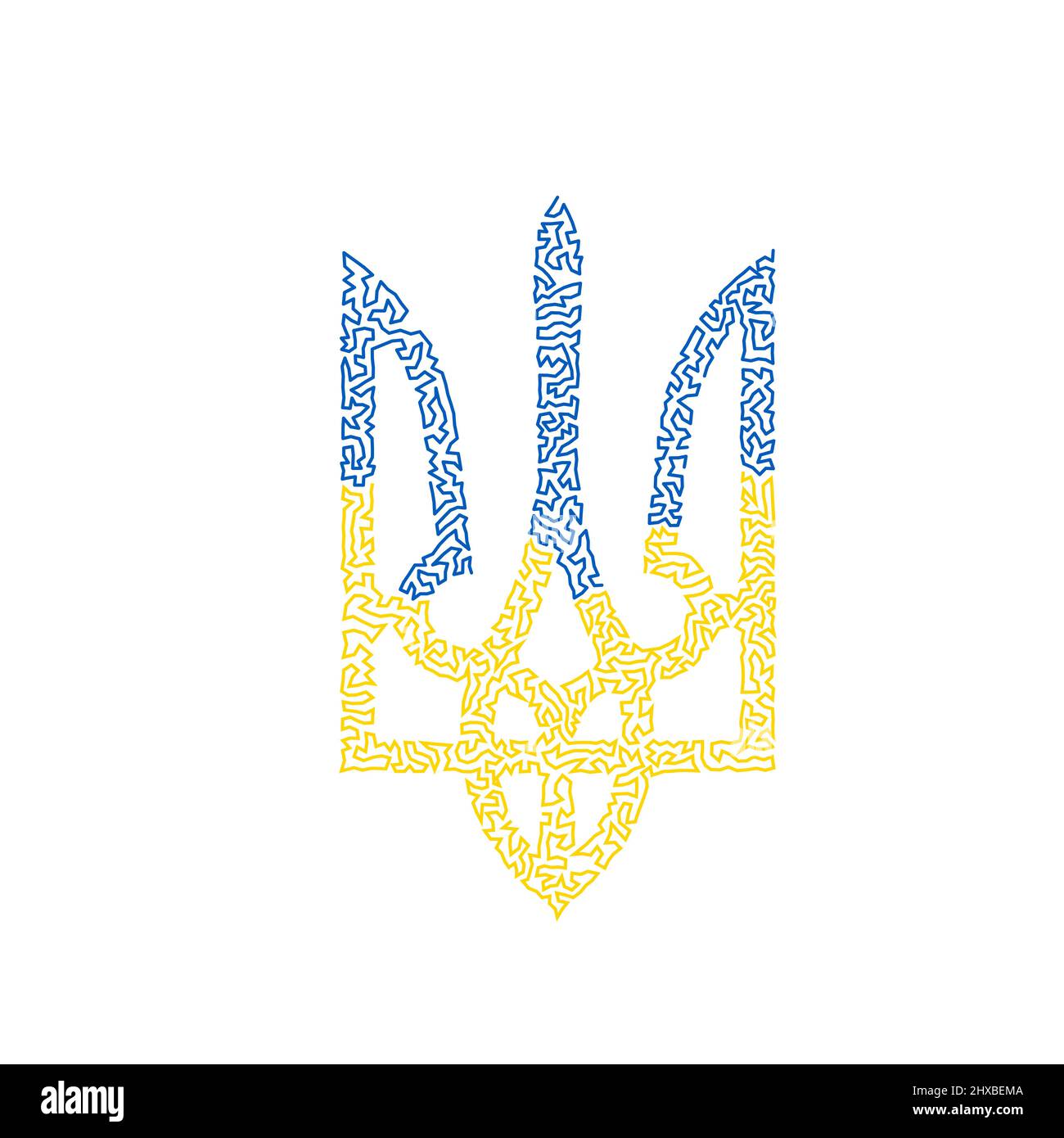 Wappen der Ukraine Staatswappen Nationales ukrainisches Symbol Trident ...
