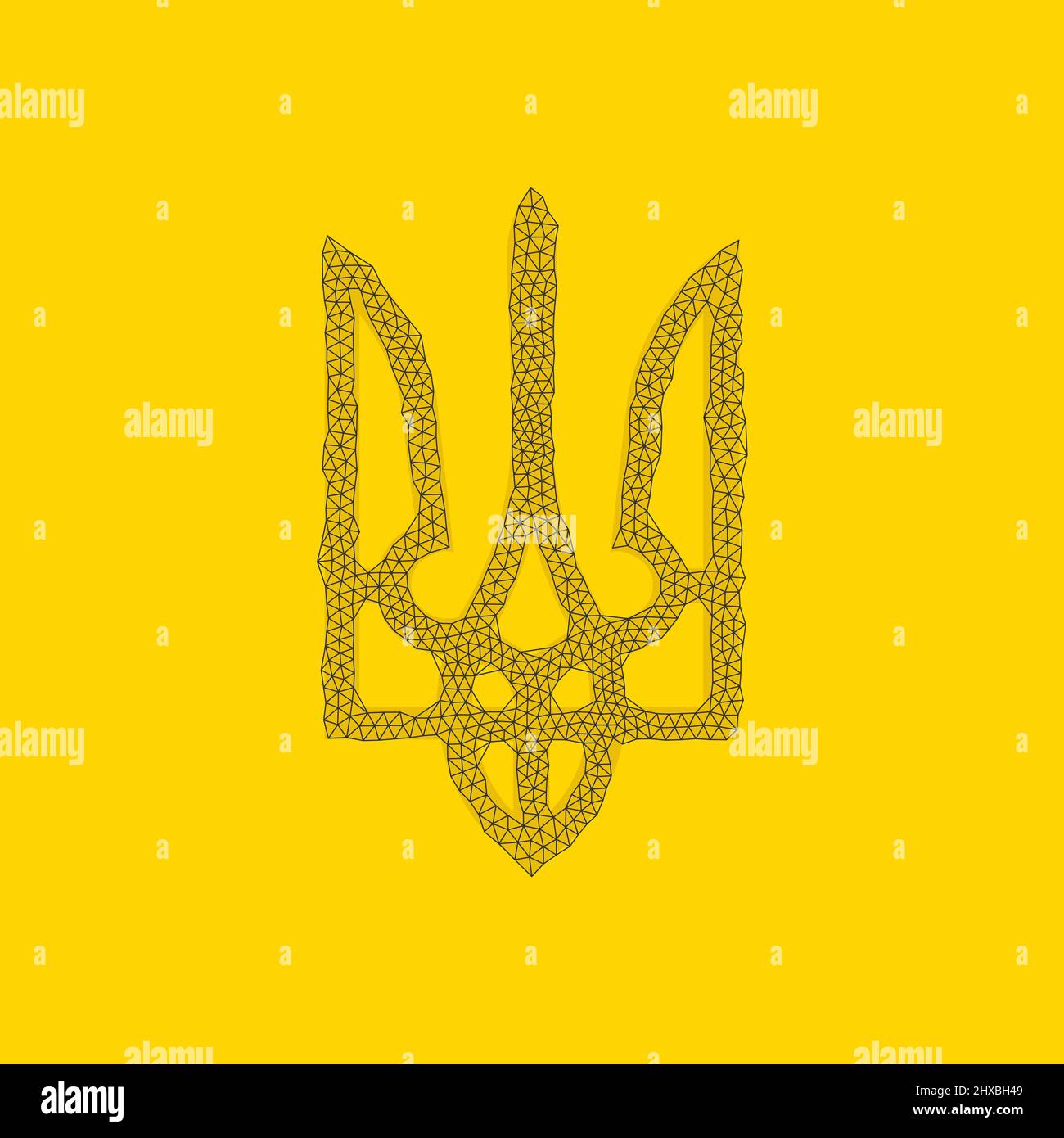 Wappen der Ukraine Staatswappen Nationales ukrainisches Symbol Dreizack ...
