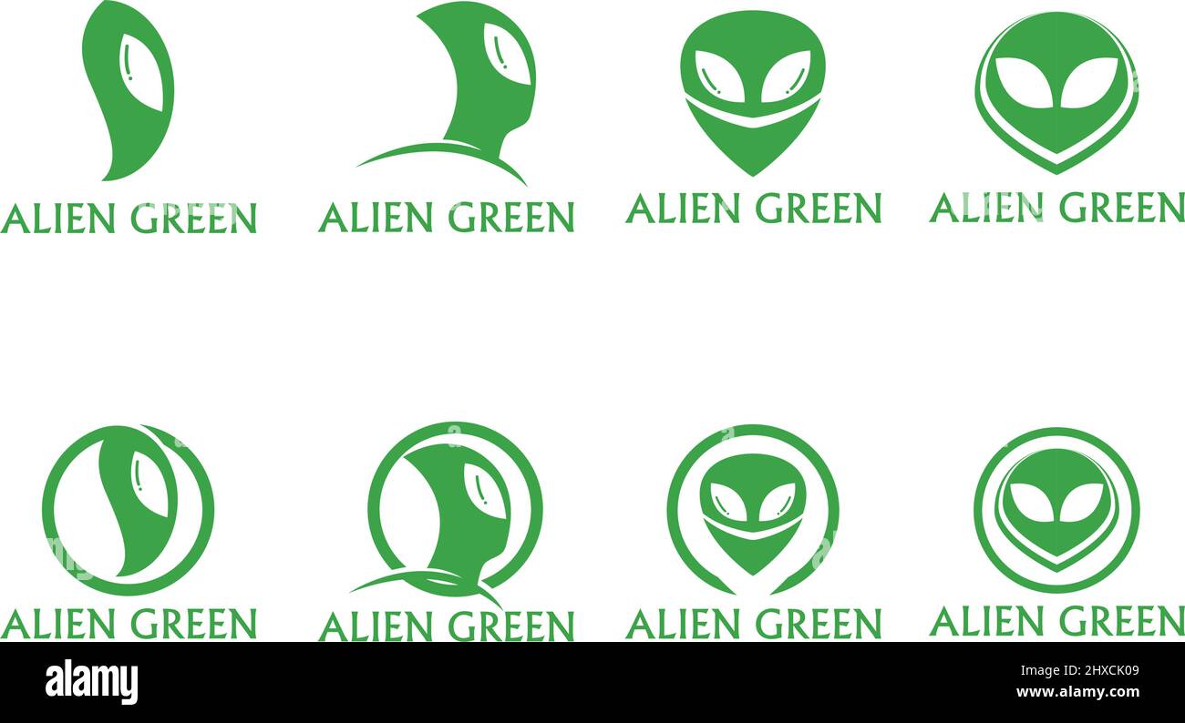 Alien Head Logo und Symbol Symbol Vektor Stock-Vektorgrafik - Alamy