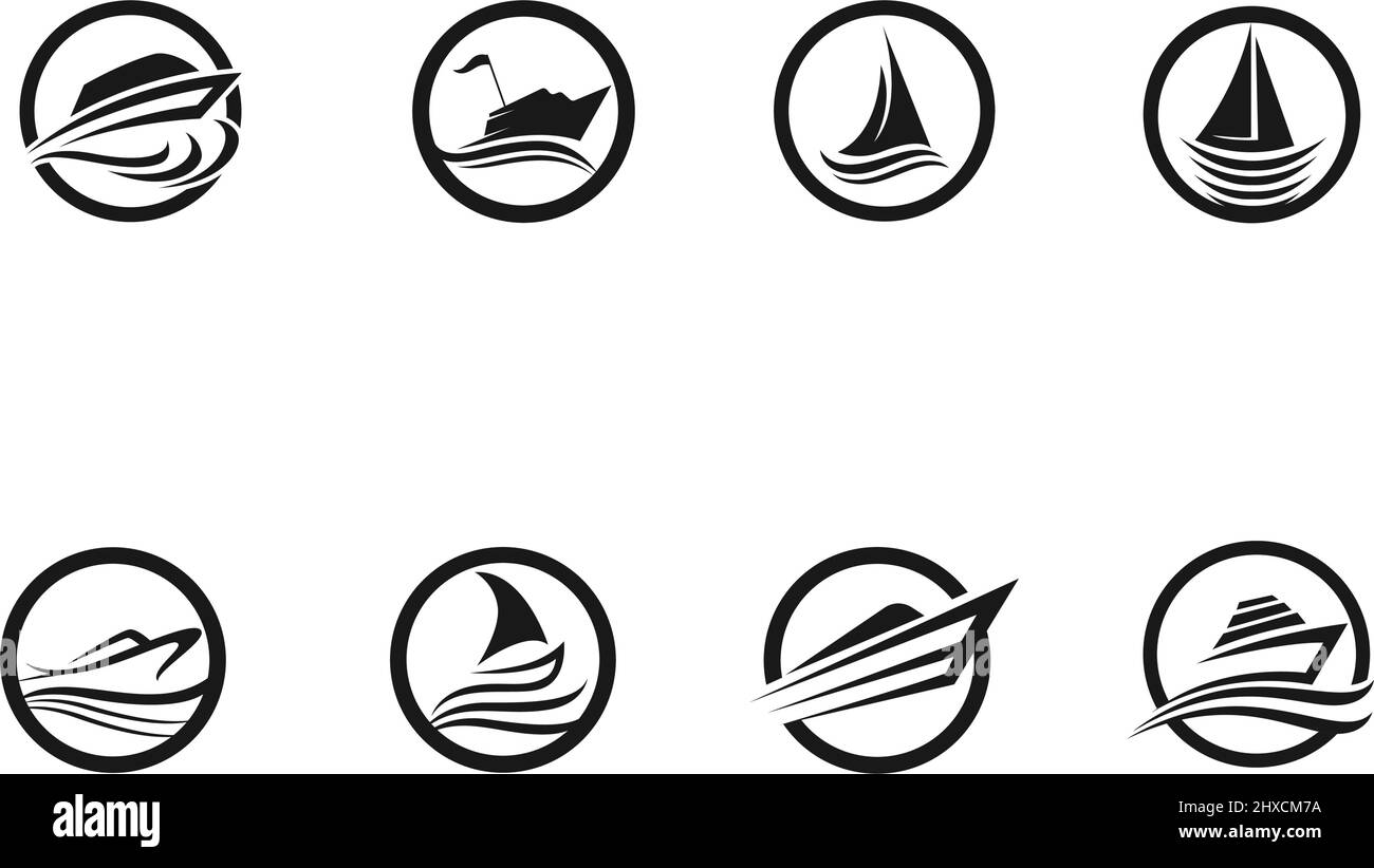 Schiffs-Logo und Symbol-Symbol Vektor Stock-Vektorgrafik - Alamy