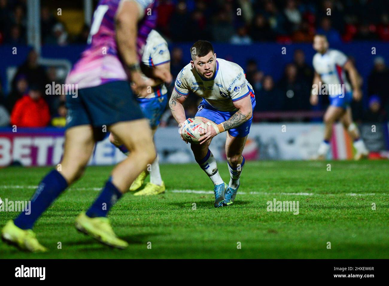 Wakefield, England - 11.. März 2022 - Wakefield Trinity's Liam Hood in ...