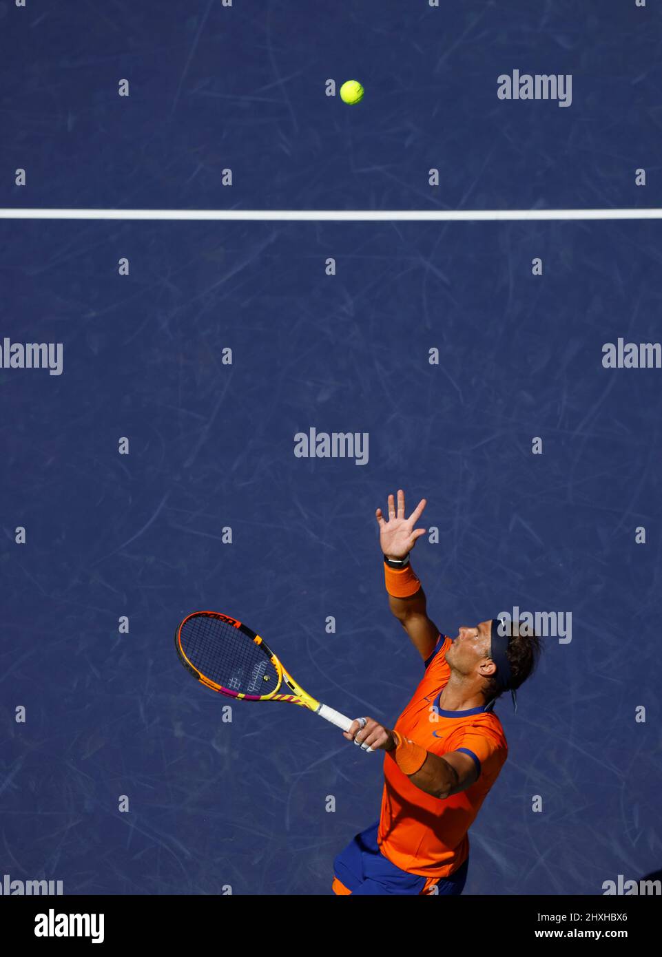 12. März 2022 Rafael Nadal aus Spanien stellt sich während der BNP ...