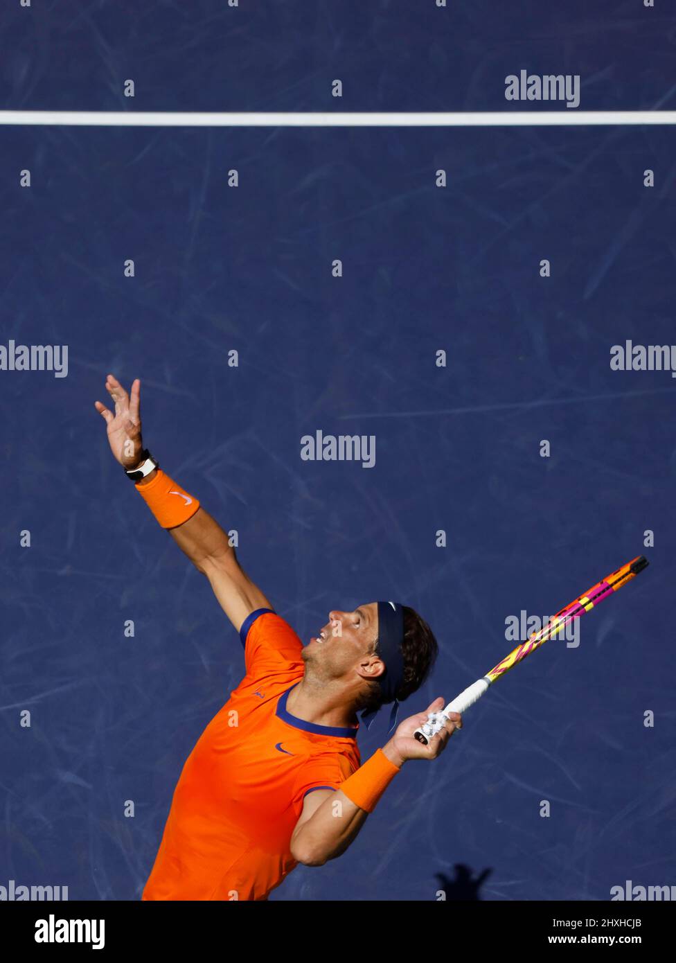 12. März 2022 Rafael Nadal aus Spanien stellt sich während der BNP ...